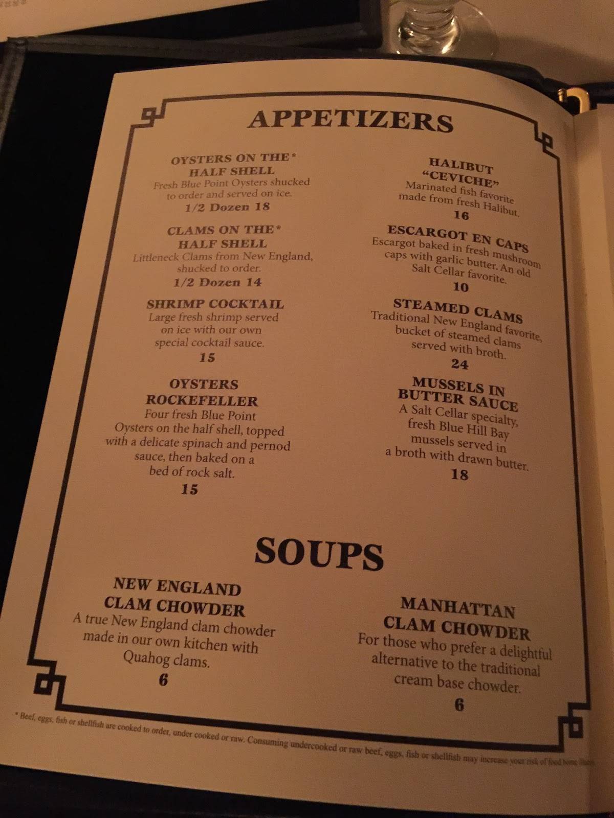 Menu at Salt Cellar Restaurant, Scottsdale, 550 Hayden Rd