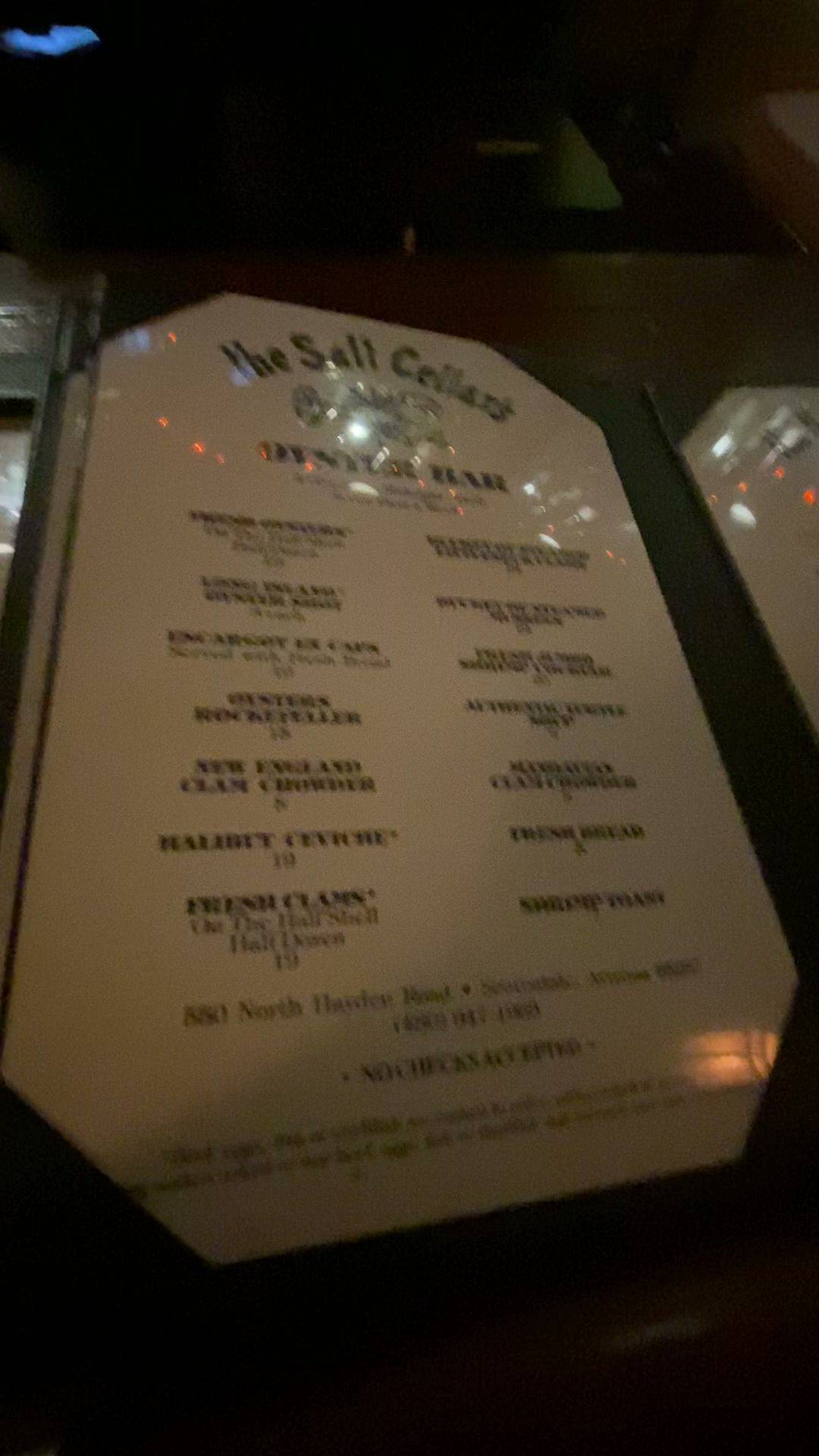 Menu at Salt Cellar Restaurant, Scottsdale, 550 Hayden Rd