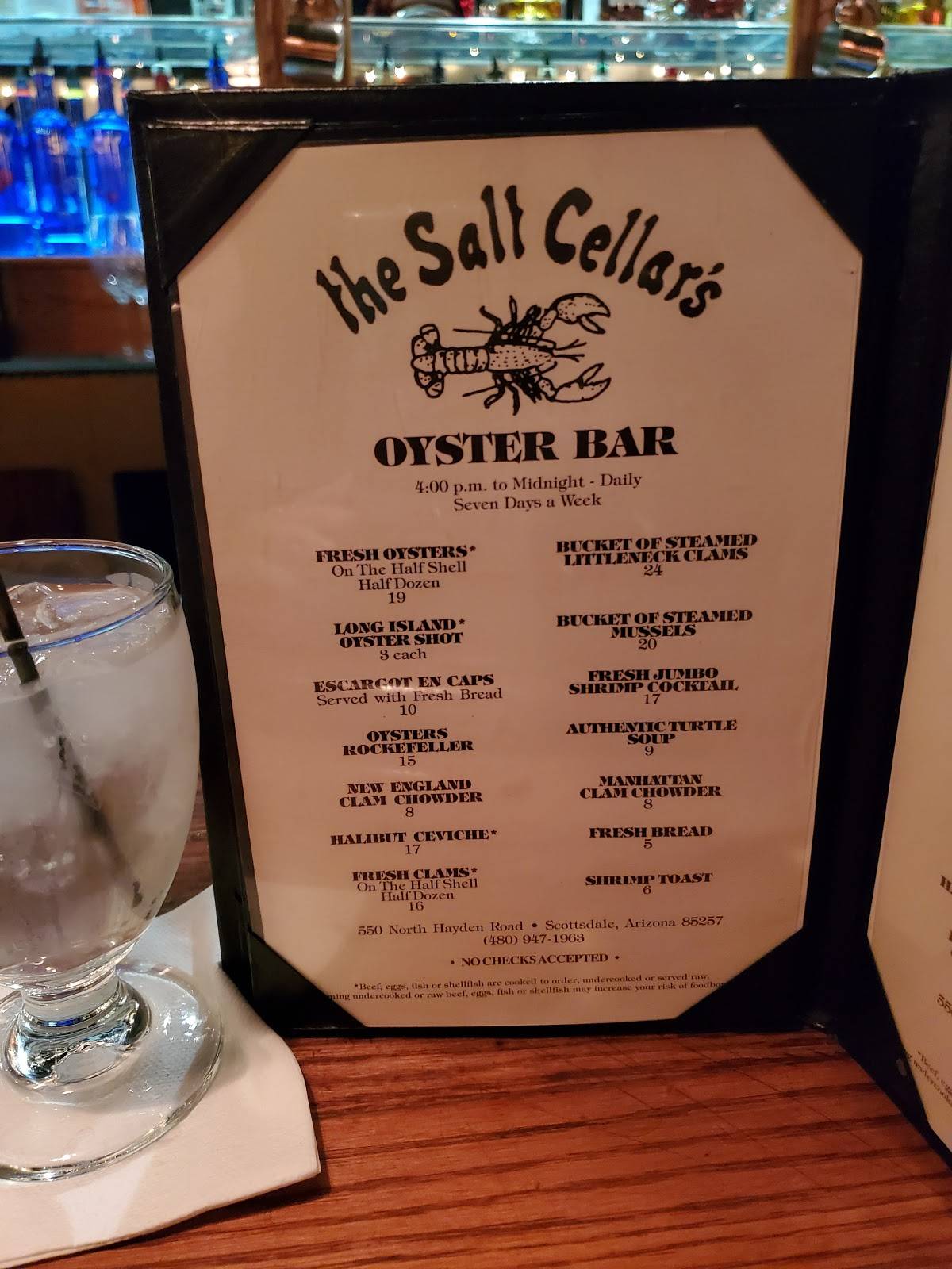 Menu at Salt Cellar Restaurant, Scottsdale, 550 Hayden Rd