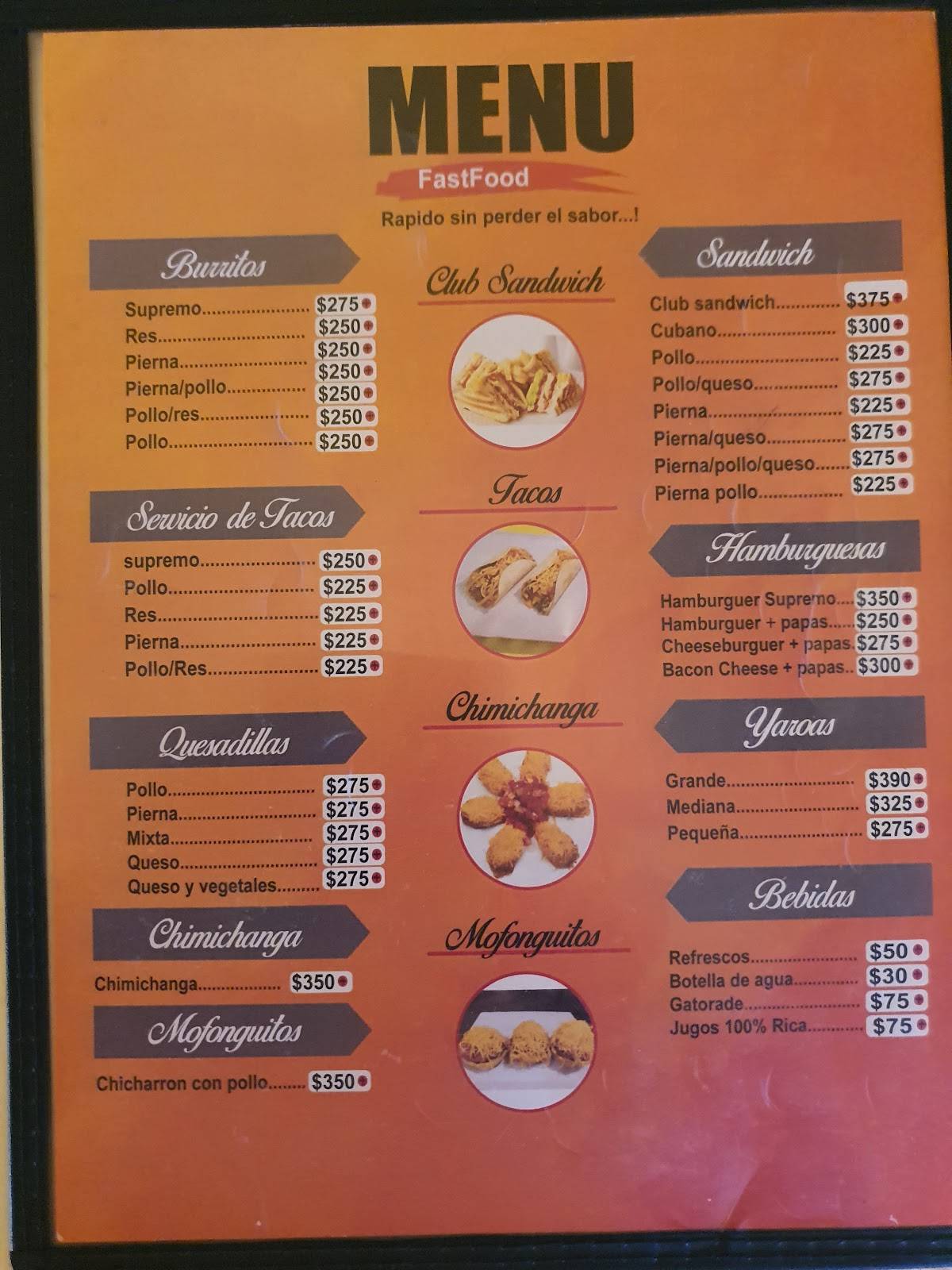Carta del restaurante Supremo Sandwich, Santiago De Los Caballeros