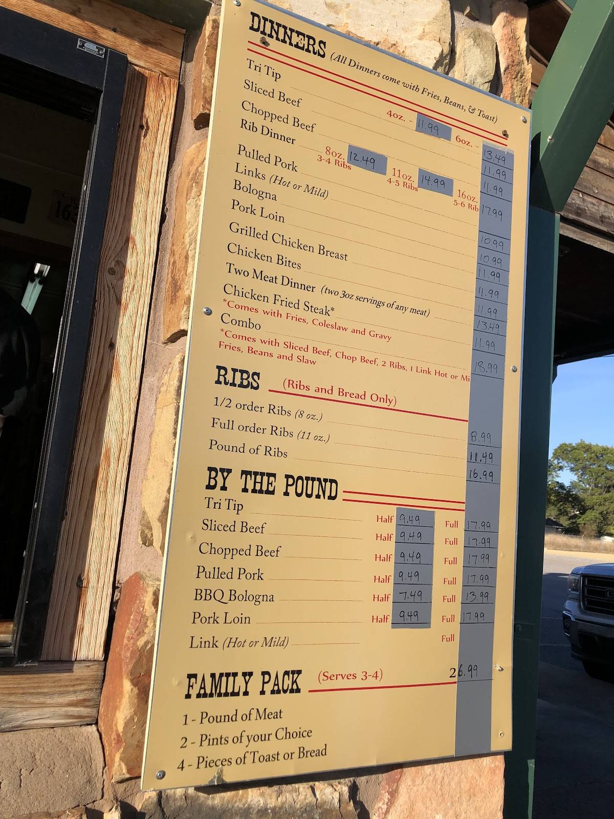 Menu at My Place BBQ Tahlequah, Tahlequah