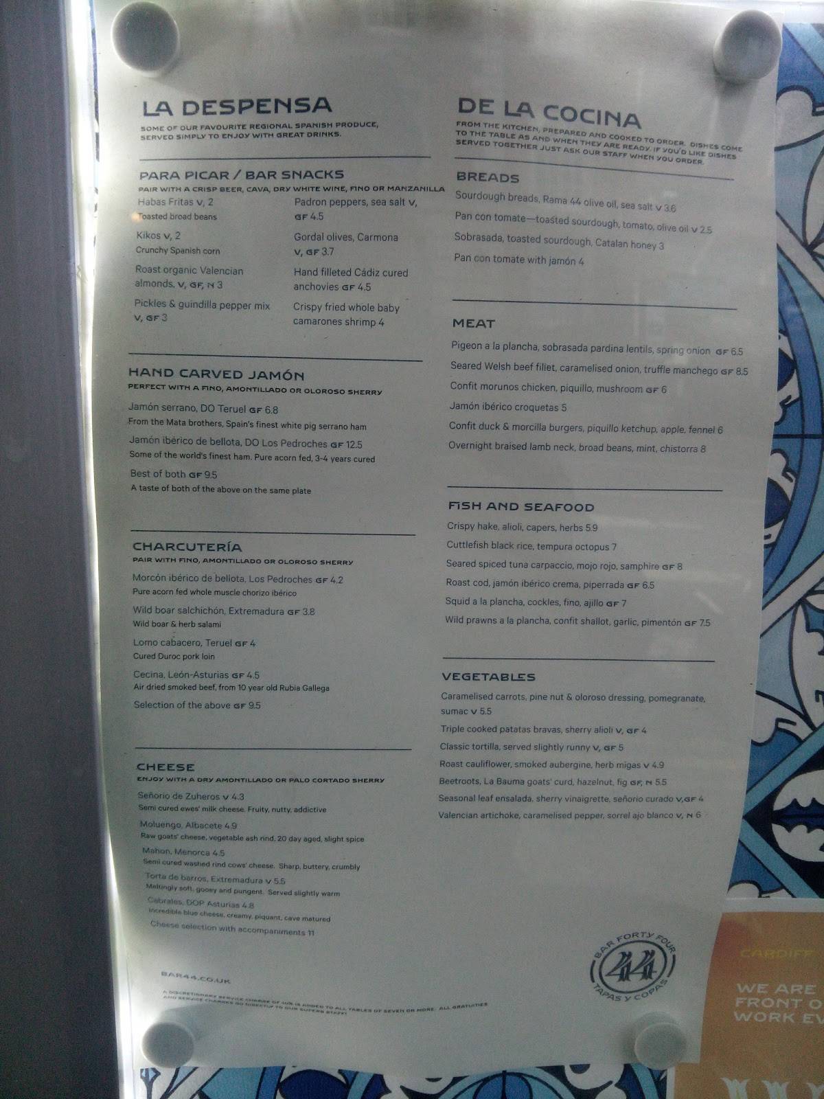 Menu at The Gatekeeper pub & bar, Cardiff