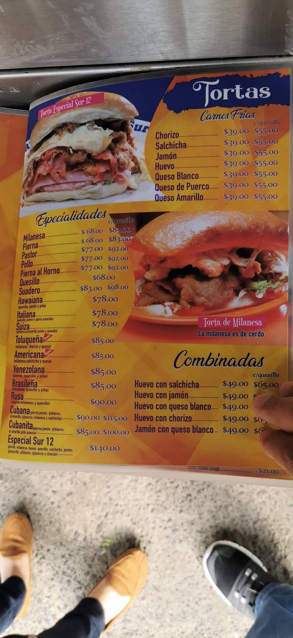 Carta del restaurante Tortas Gigantes Sur 12, Ciudad del México, Sur ...