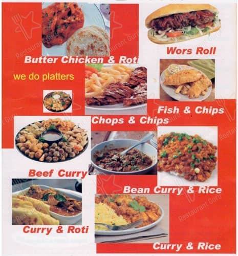 Menu at Akhalwaya's foods restaurant, Boksburg, Eastgate Shopping Centre