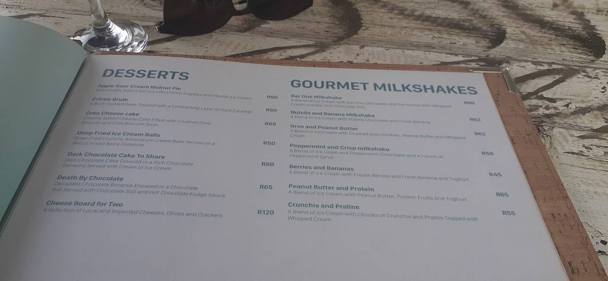 Menu at Cielo Restaurant, Benoni