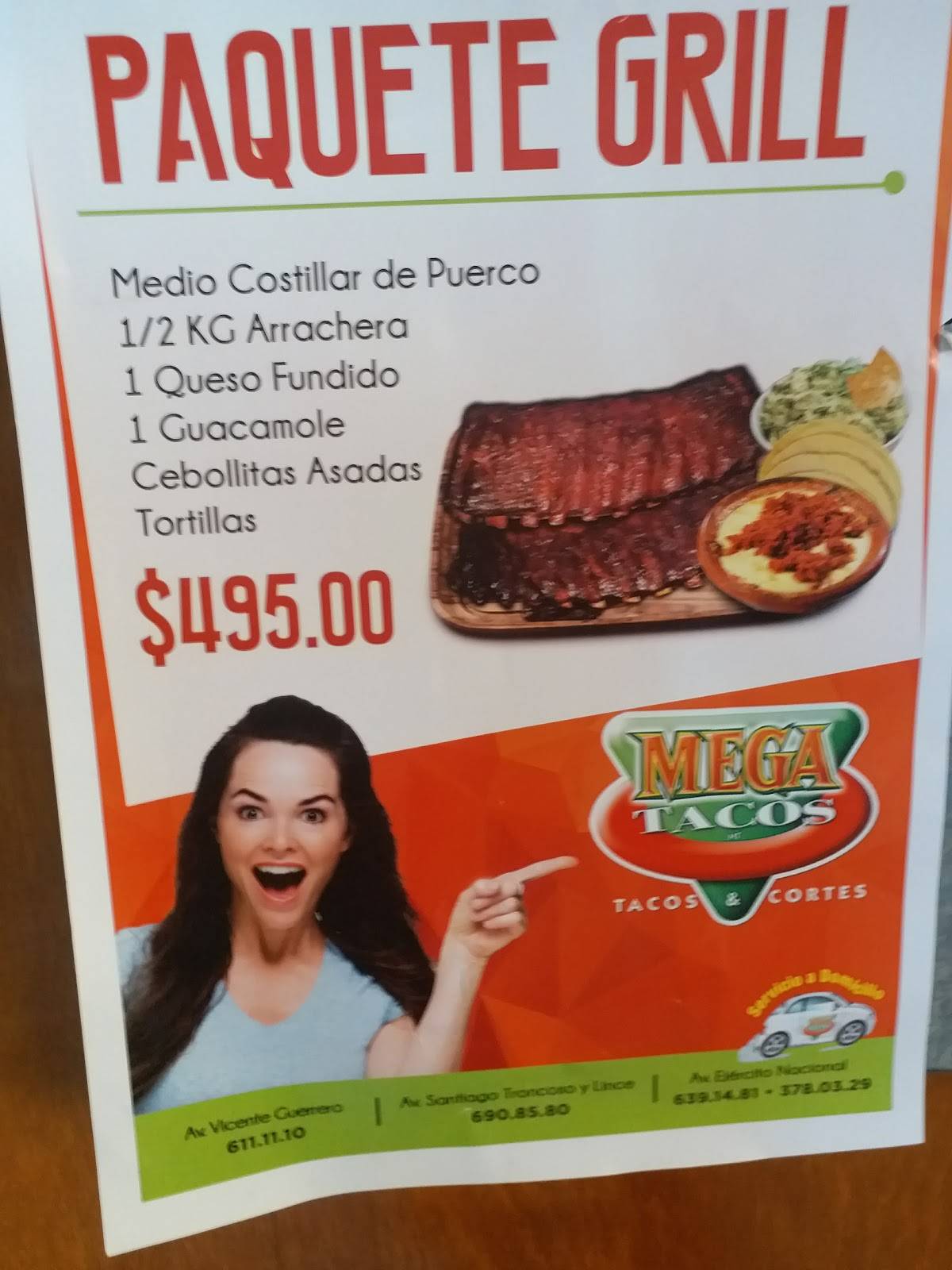 Carta del restaurante Mega Tacos, Ciudad Juarez, Ejército Nacional 8260-2
