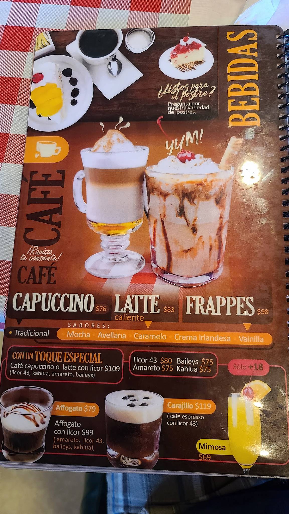 Carta del restaurante Ravizza Ristorante, Mexicali, Blvd. Benito Juárez ...