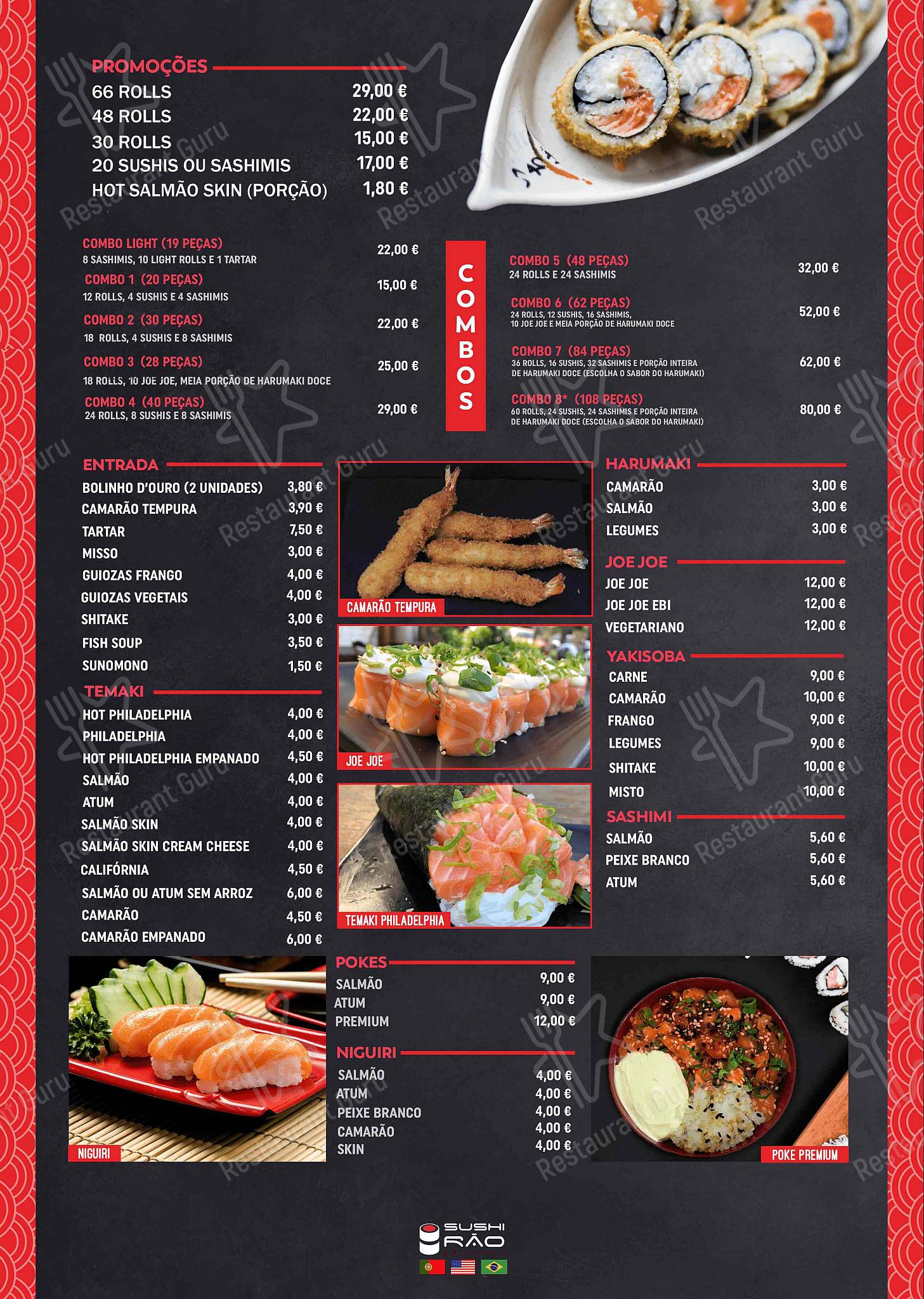 Menu em Sushi Rão Lisboa (Alcântara) restaurante, Lisboa