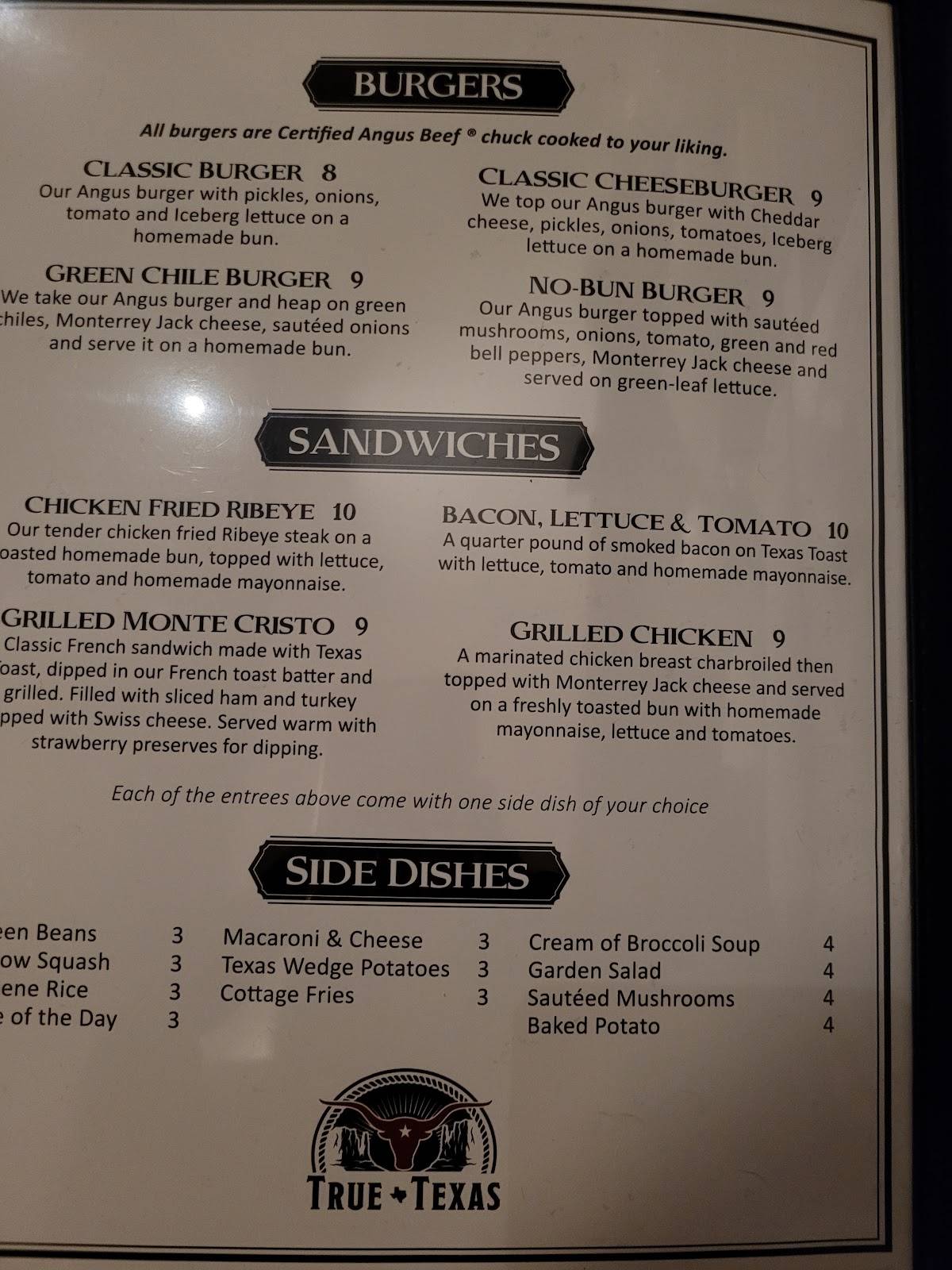 Menu at Sweetie Pie's Ribeyes steakhouse, North Richland Hills