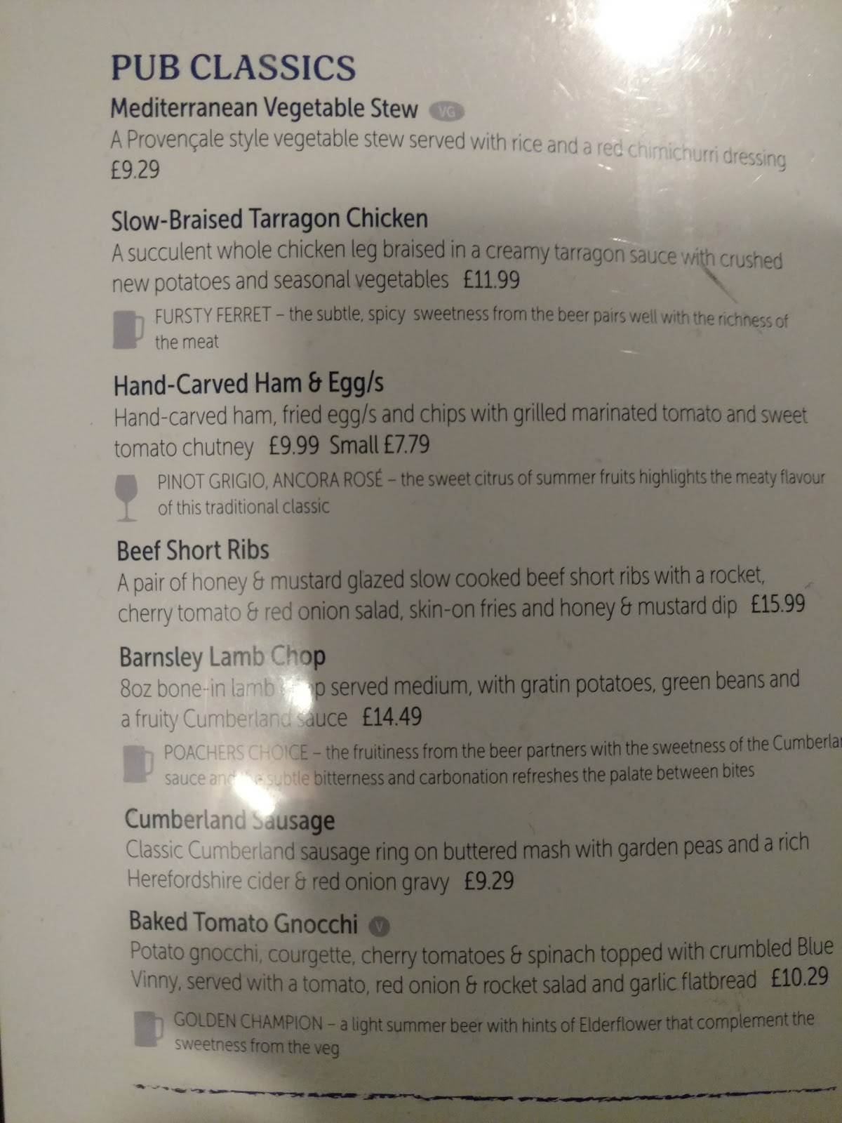 Menu at The Black Swan pub & bar, Crawley, Old Brighton Rd N