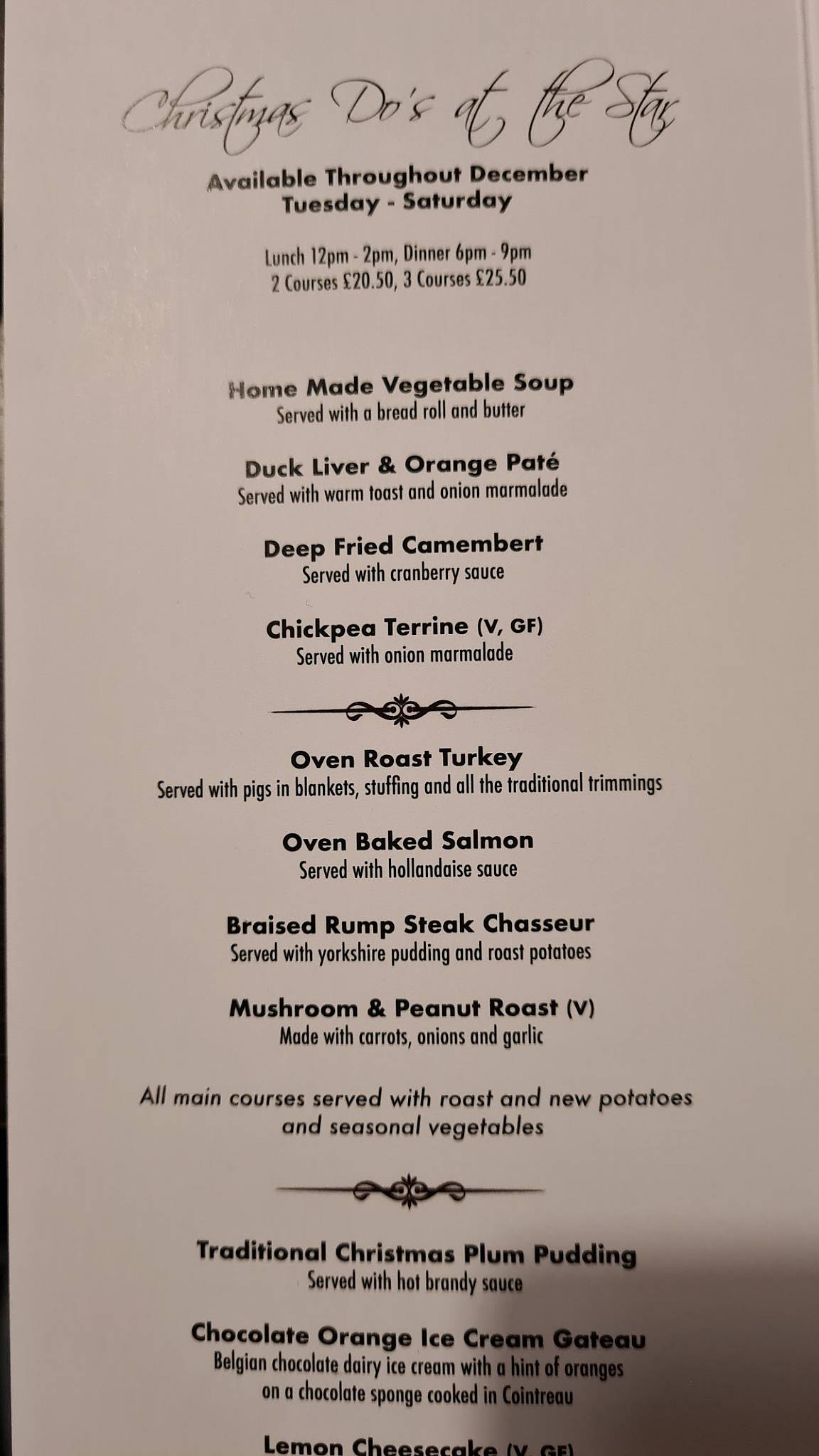 Menu at The Star Inn pub & bar, Pontypool