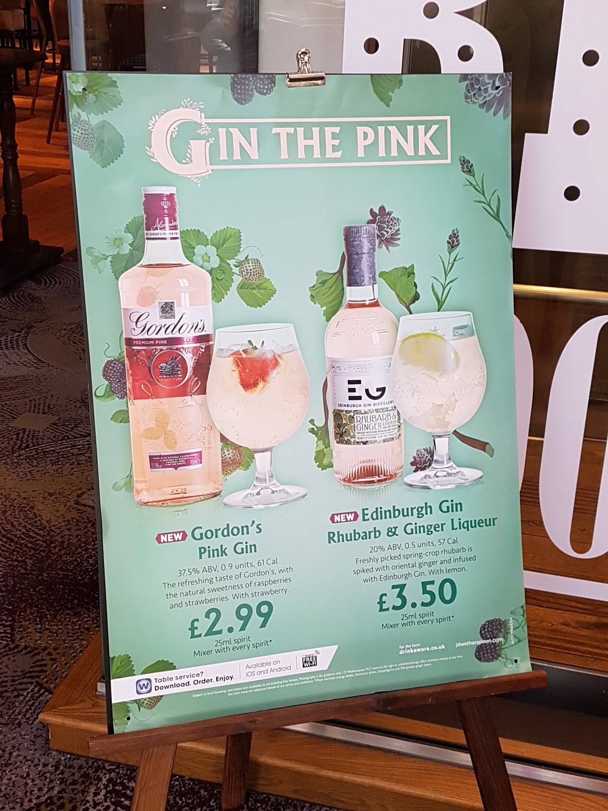 Menu at The Velvet Coaster - JD Wetherspoon pub & bar, Blackpool