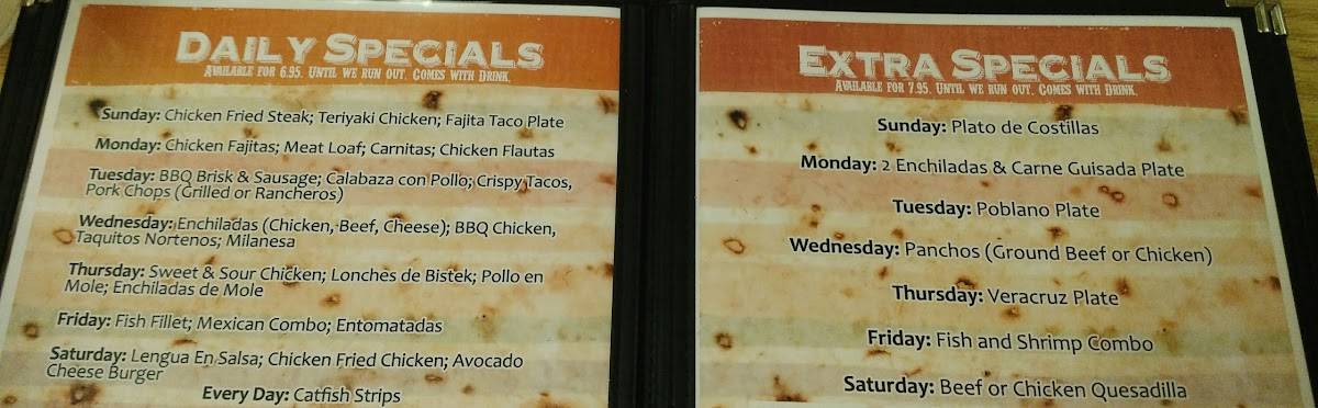 Menu at Chapitas Restaurant, Harlingen, N 77 Sunshine Strip