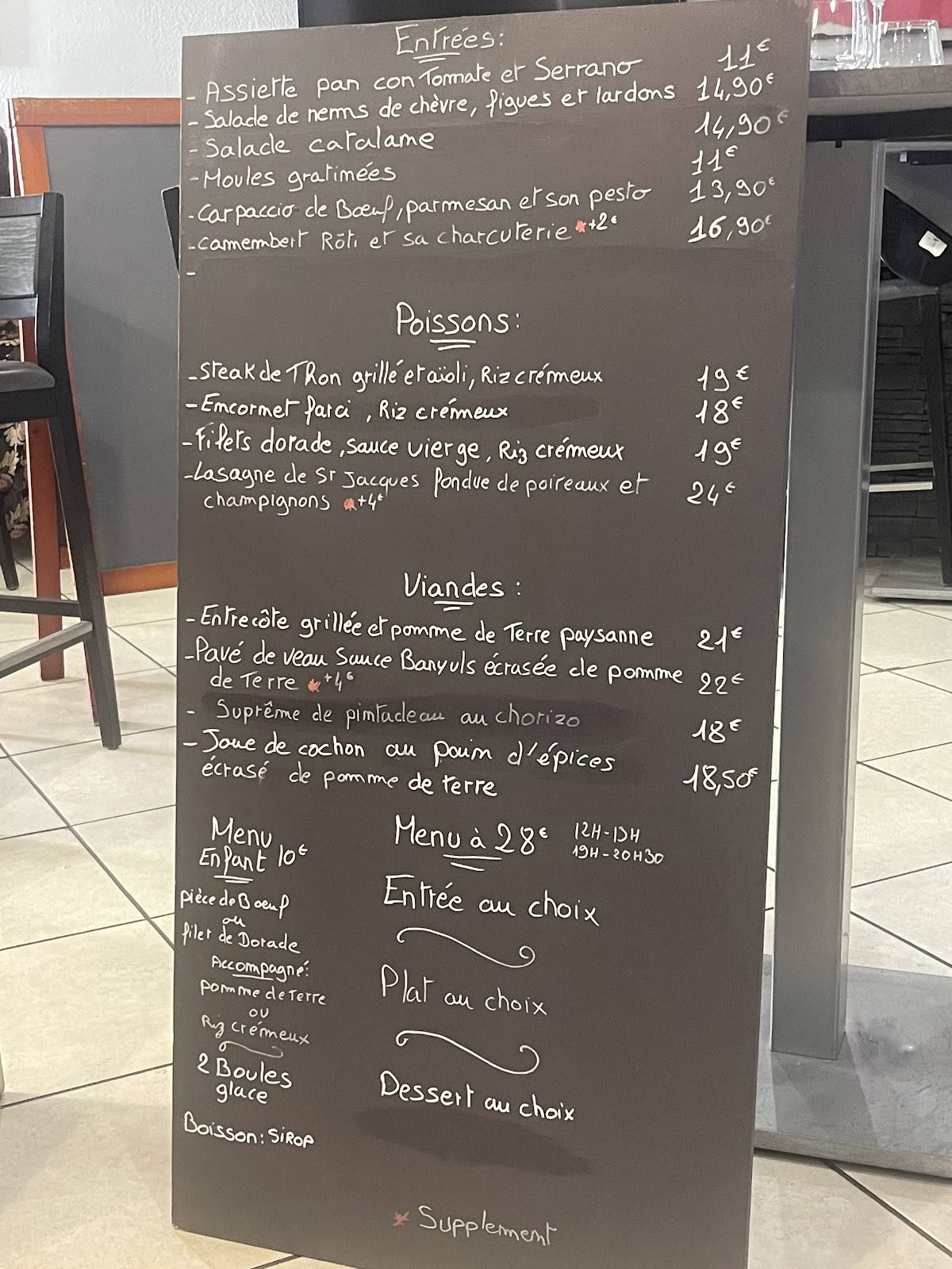 Menu au Le Xv restaurant, Port-la-Nouvelle