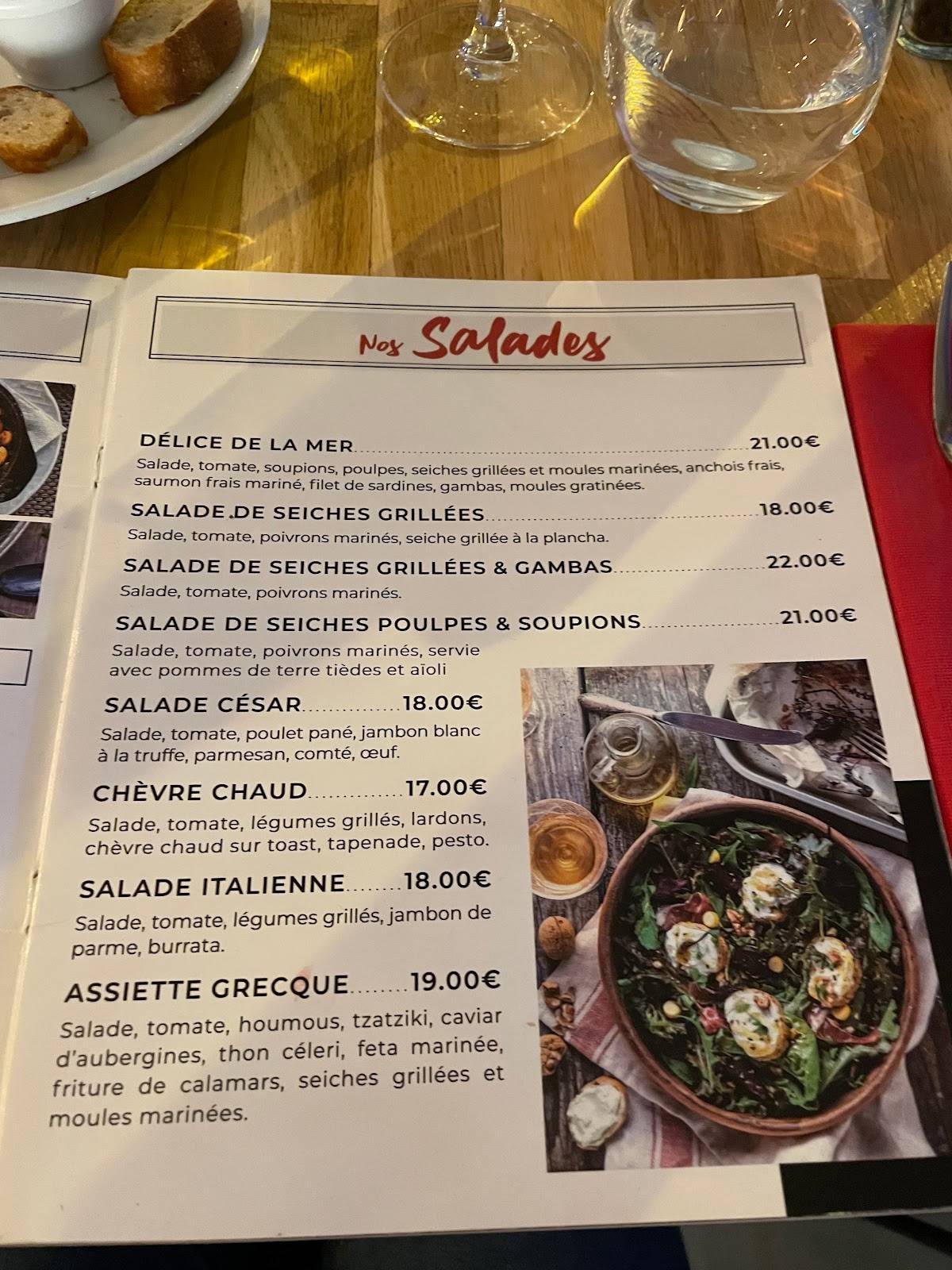 Menu au Le Lamparo restaurant, Mauguio