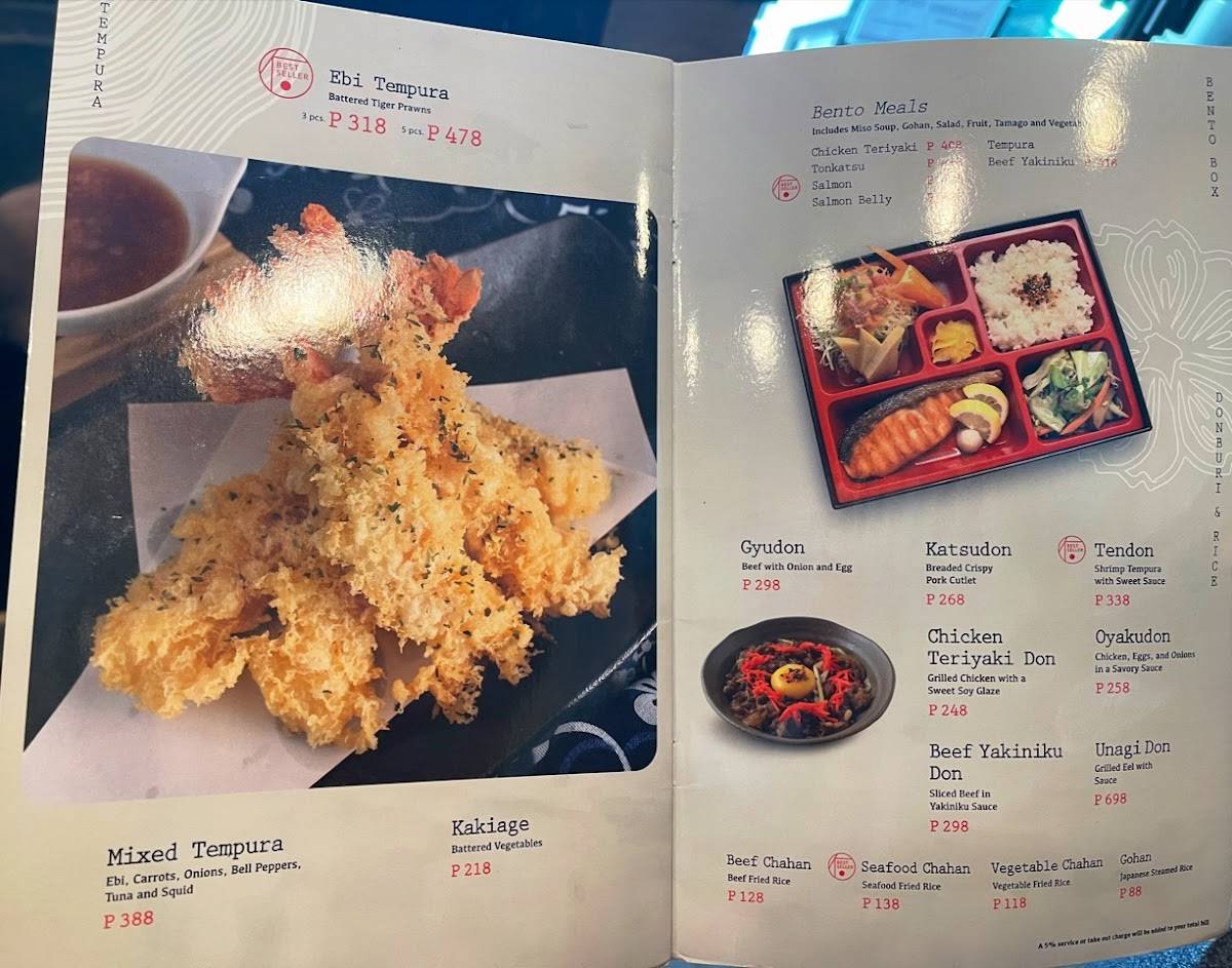 Menu at Chef Samurai Subic restaurant, Subic Bay Freeport Zone, Raymundo St