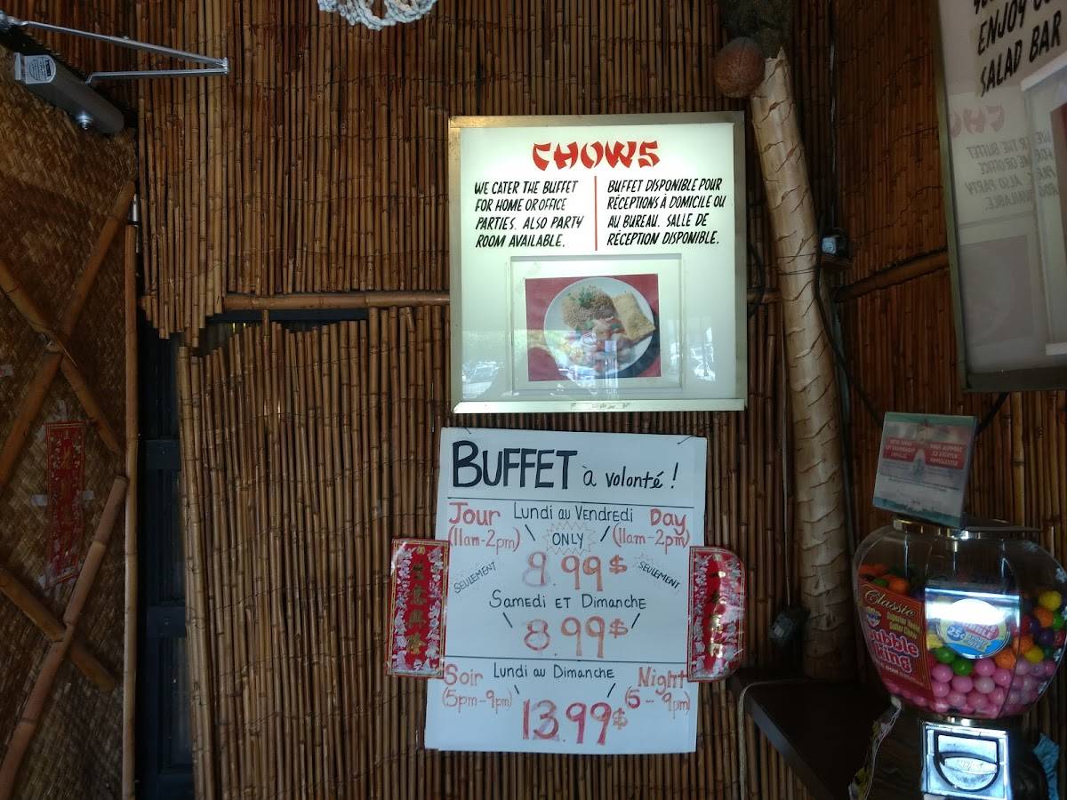 Menu at Chow's Restaurant, Dorval