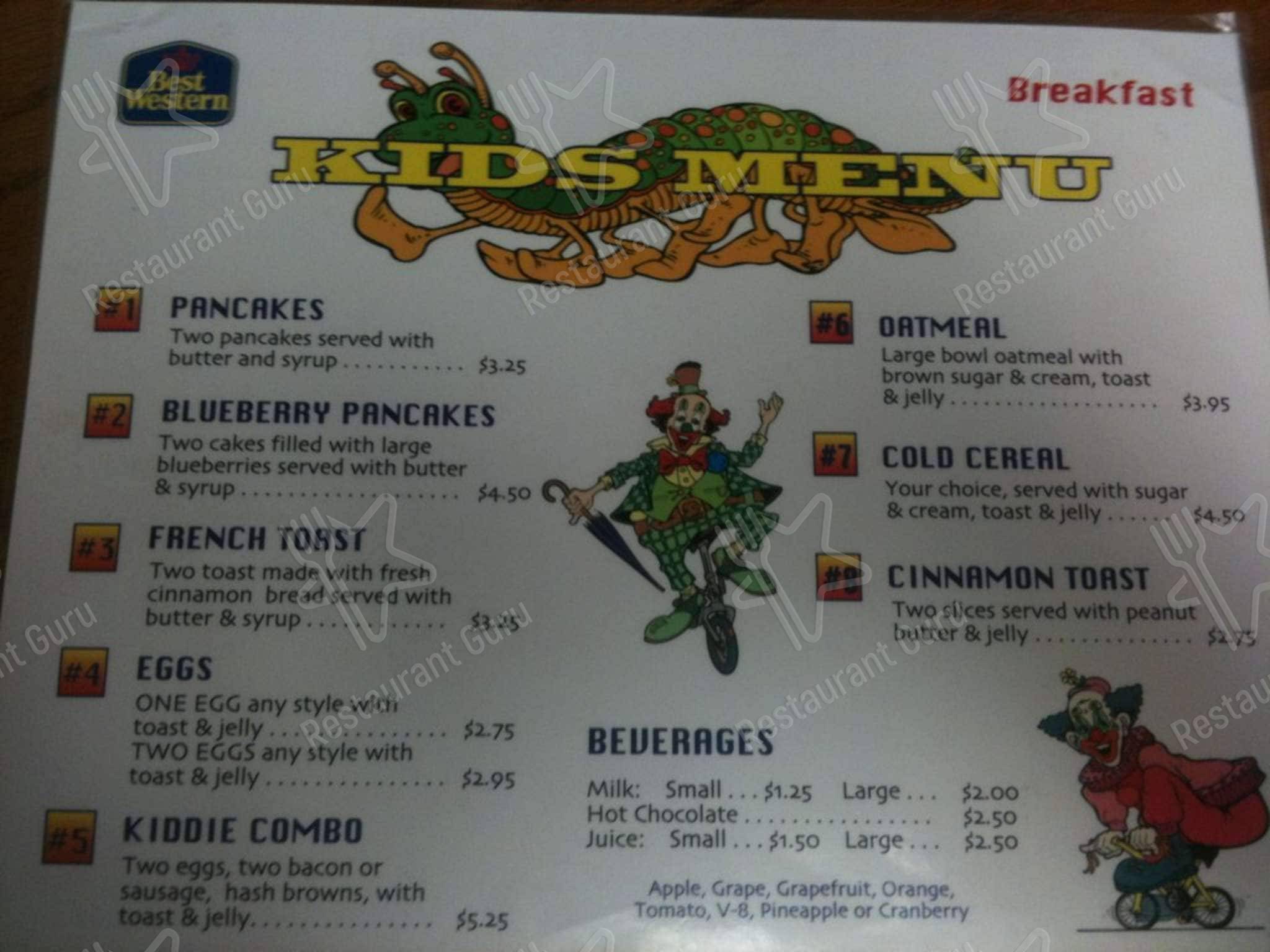 Menu at Baraga Lakeside Inn, Baraga, 900 South US 41