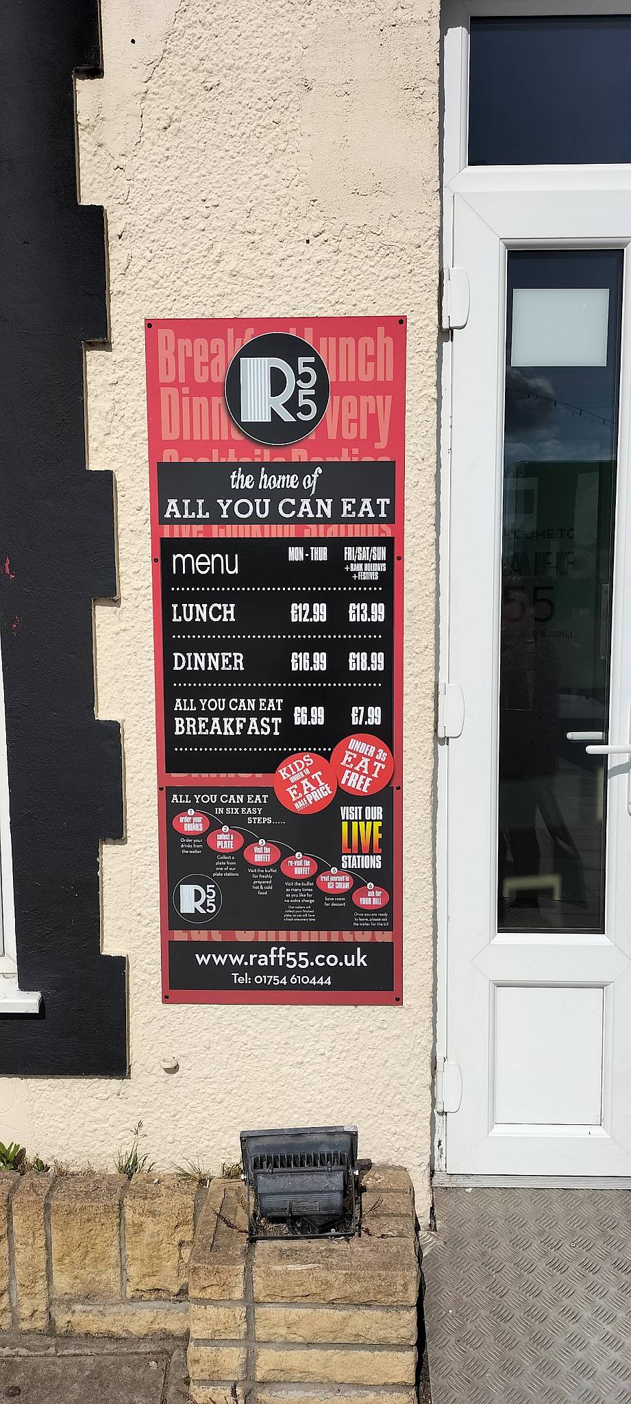 Menu at Raff55 restaurant, Skegness