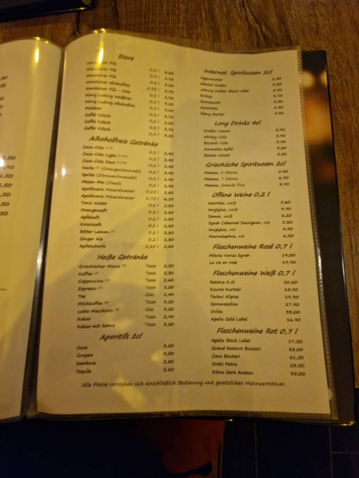 Speisekarte von Restaurant Elea, Stolberg (Rheinland)