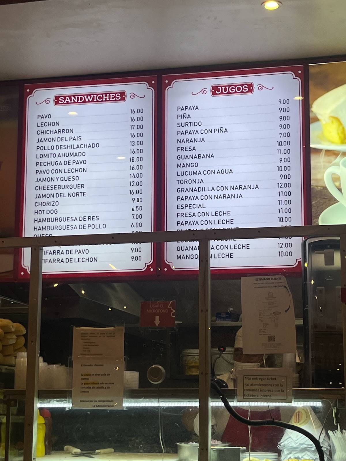 Carta del restaurante Sanguchería El Peruanito, Miraflores