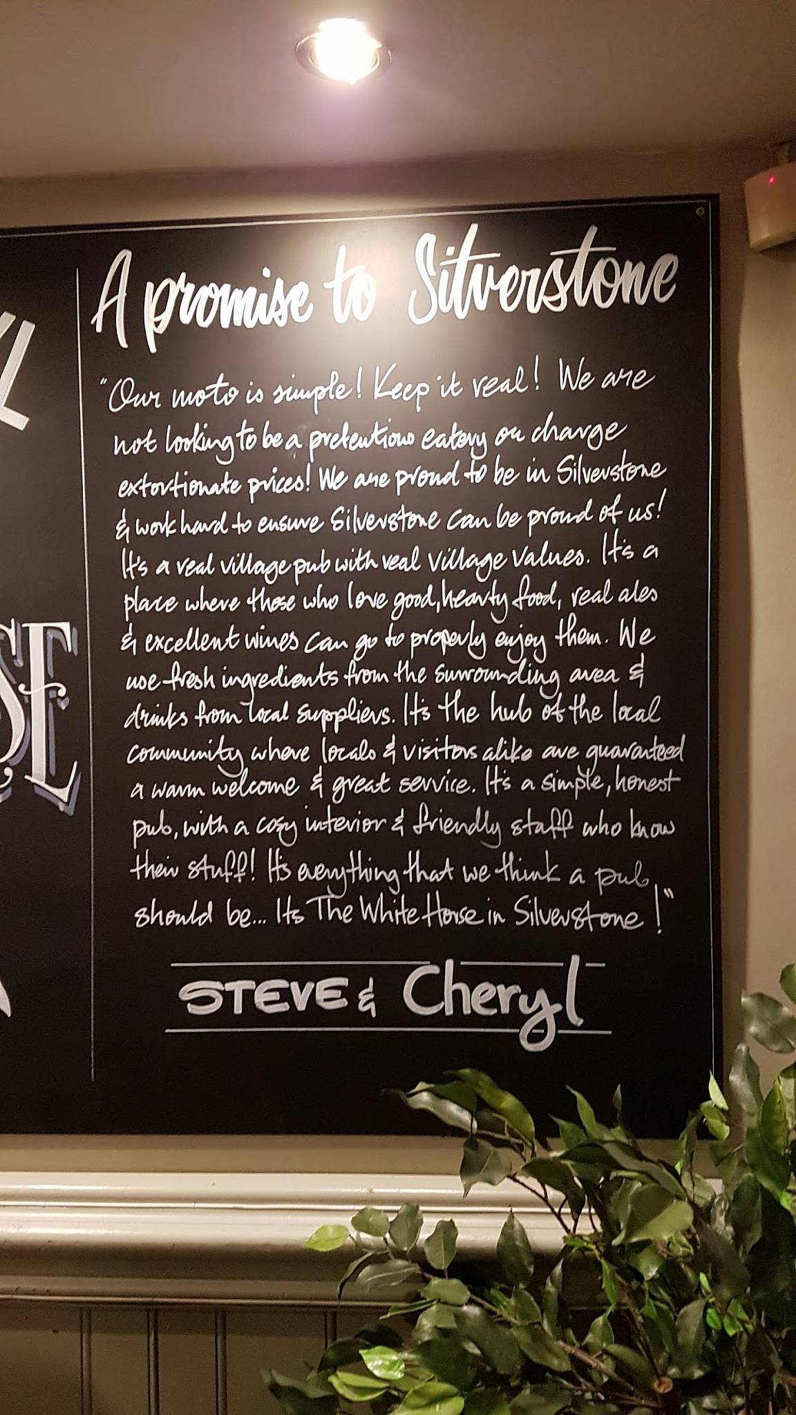 Menu at The White Horse pub & bar, Silverstone