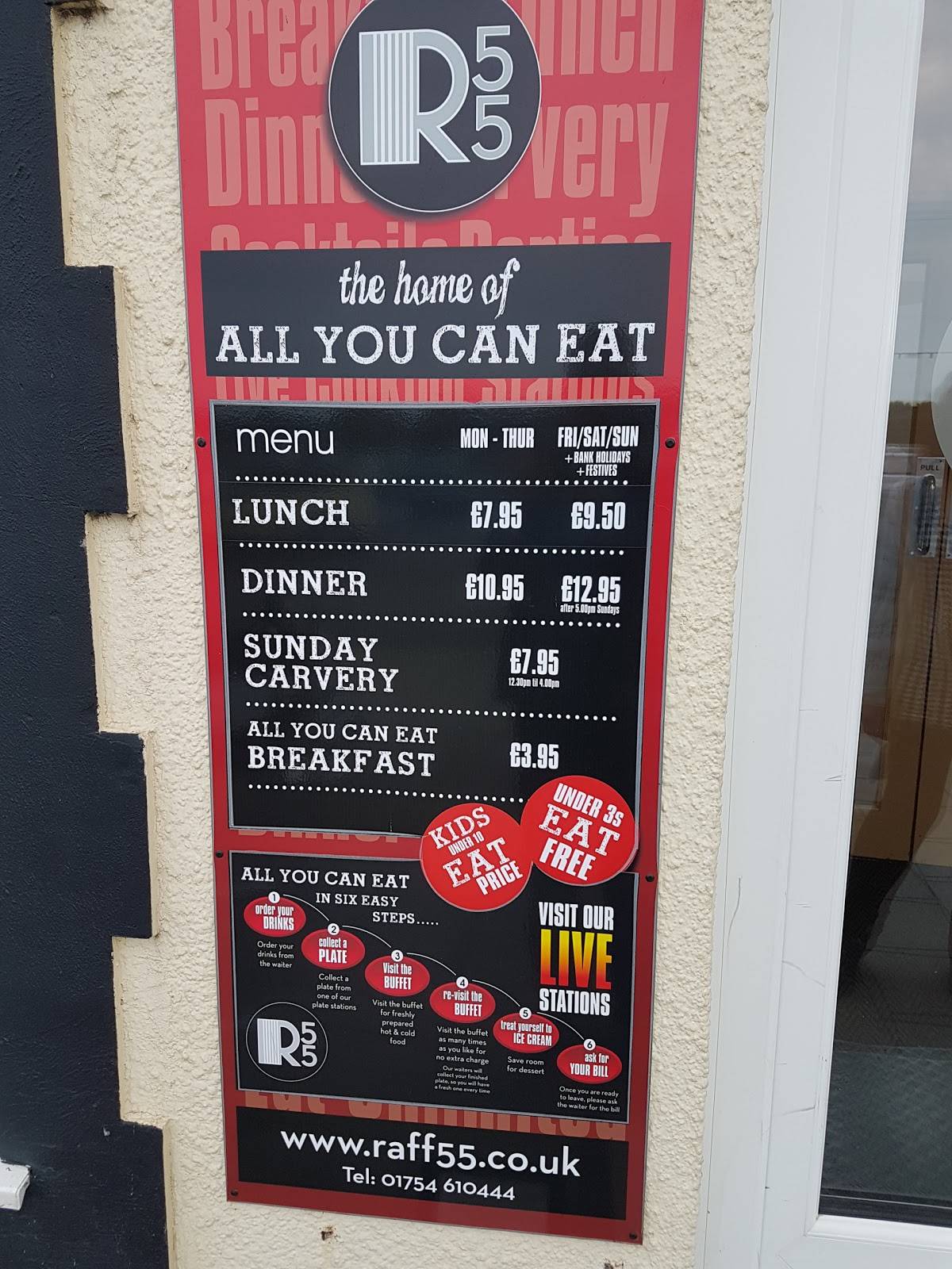 Menu at Raff55 restaurant, Skegness