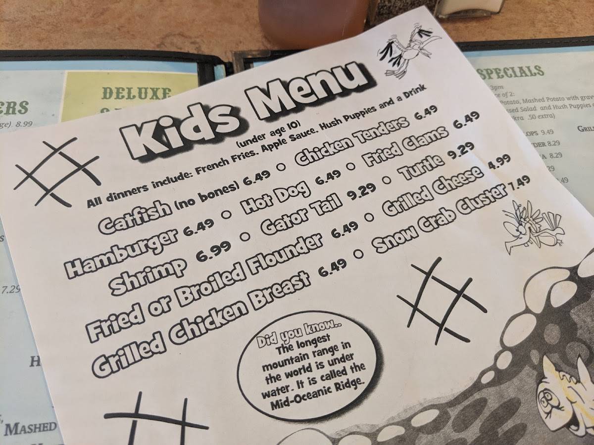 Menu at The Catfish Place restaurant, Saint Cloud