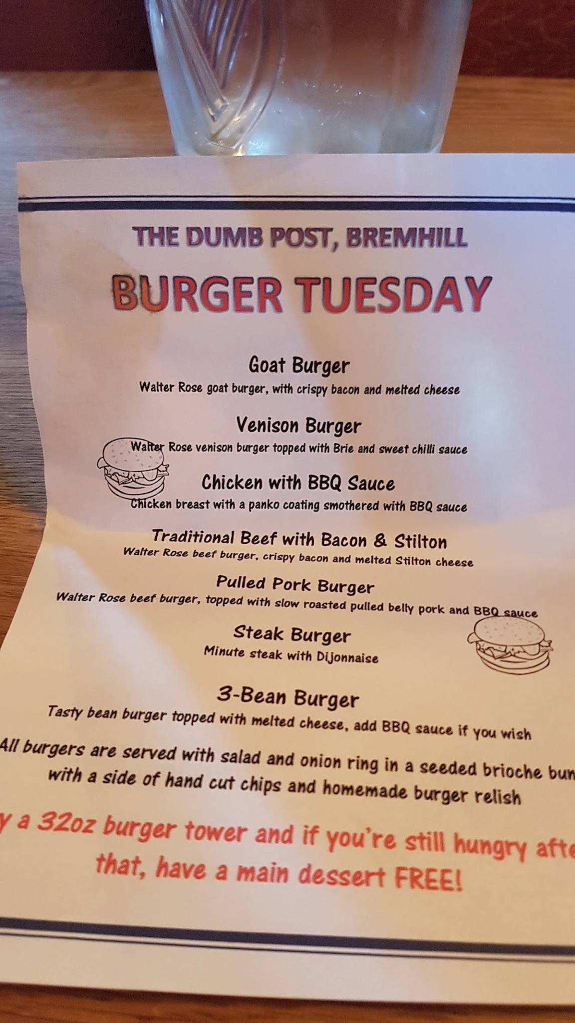 Menu at The Dumb Post Inn pub & bar, Calne