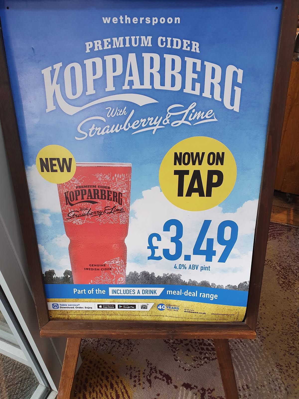Menu at The Velvet Coaster - JD Wetherspoon pub & bar, Blackpool