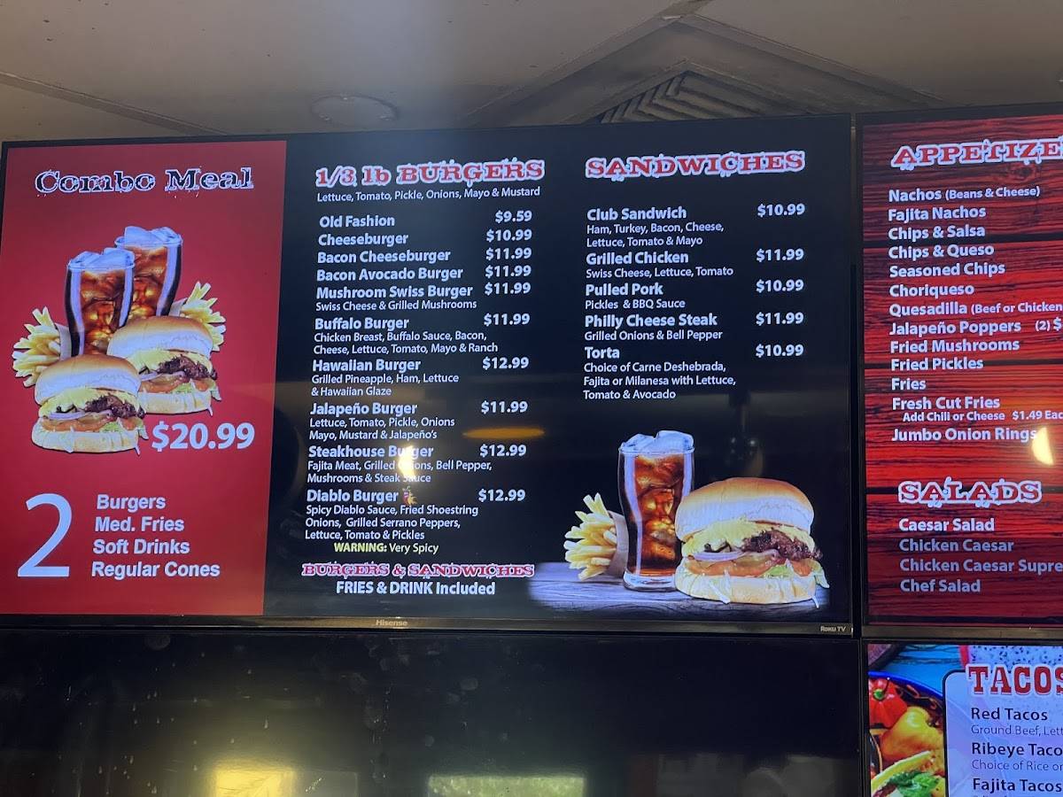 Menu at Yopo's restaurant, Eagle Pass, E Main St