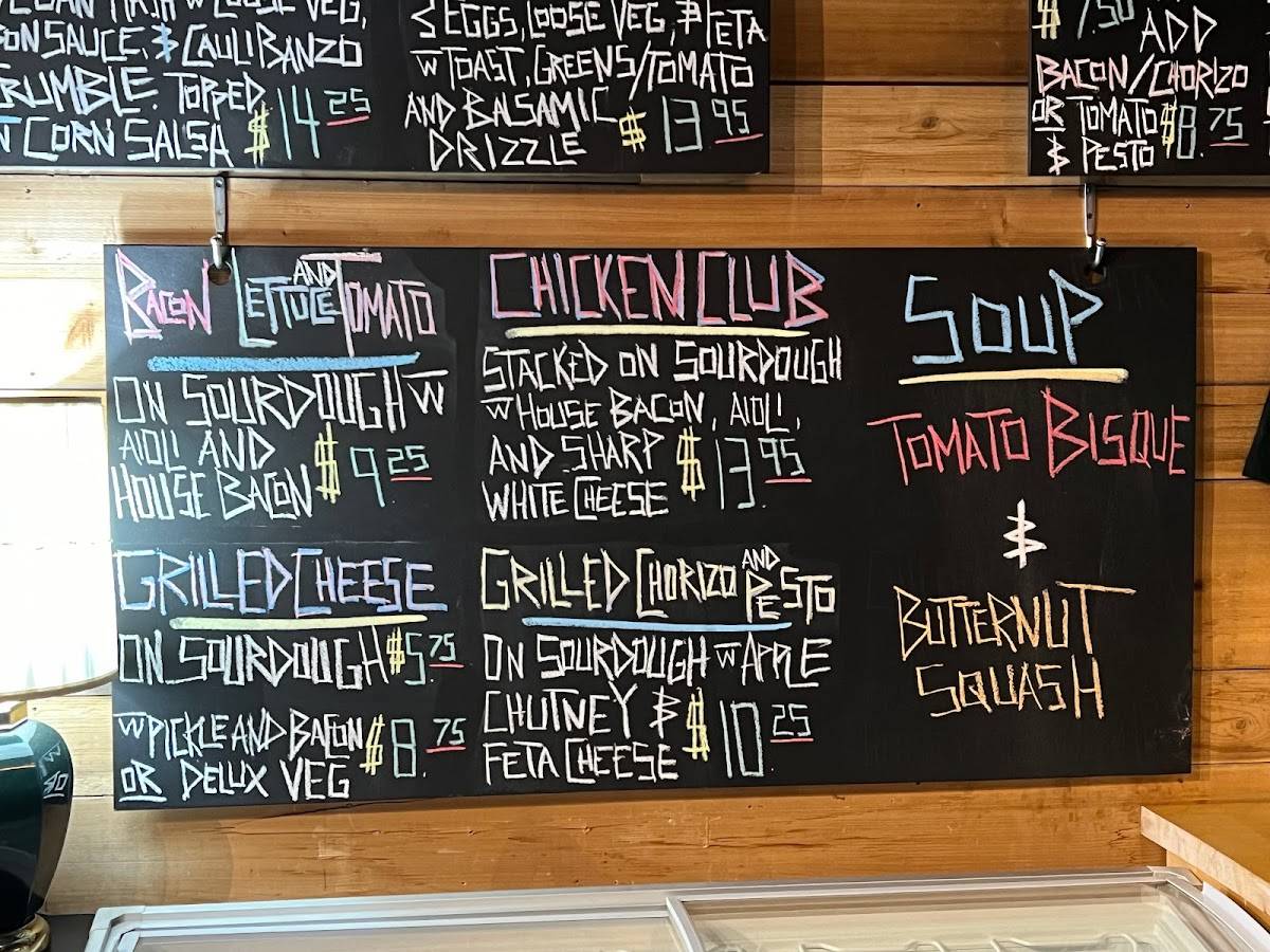 Menu at B&T's Hard Knock Cafe, Rossland