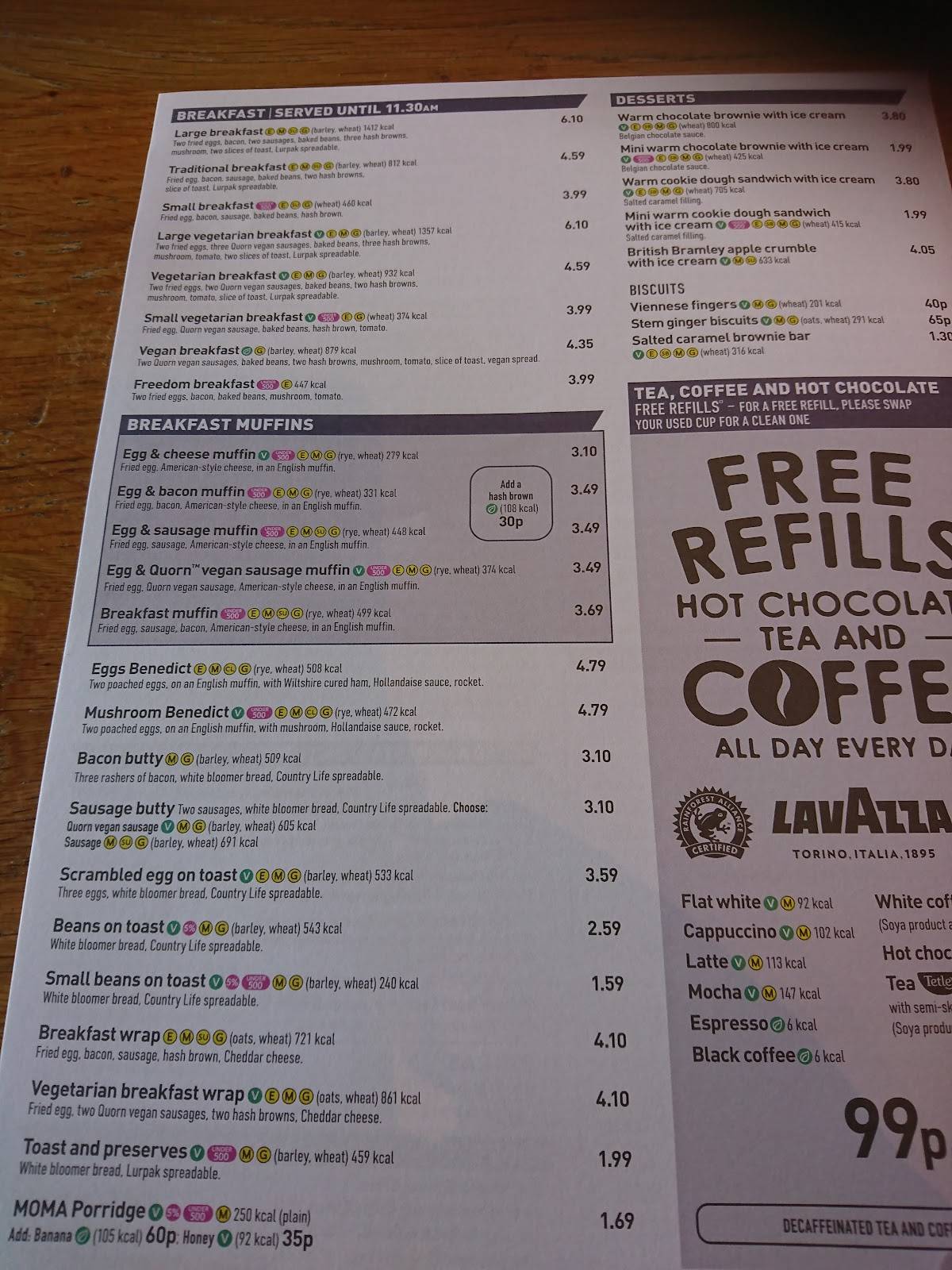 Menu at The Velvet Coaster - JD Wetherspoon pub & bar, Blackpool