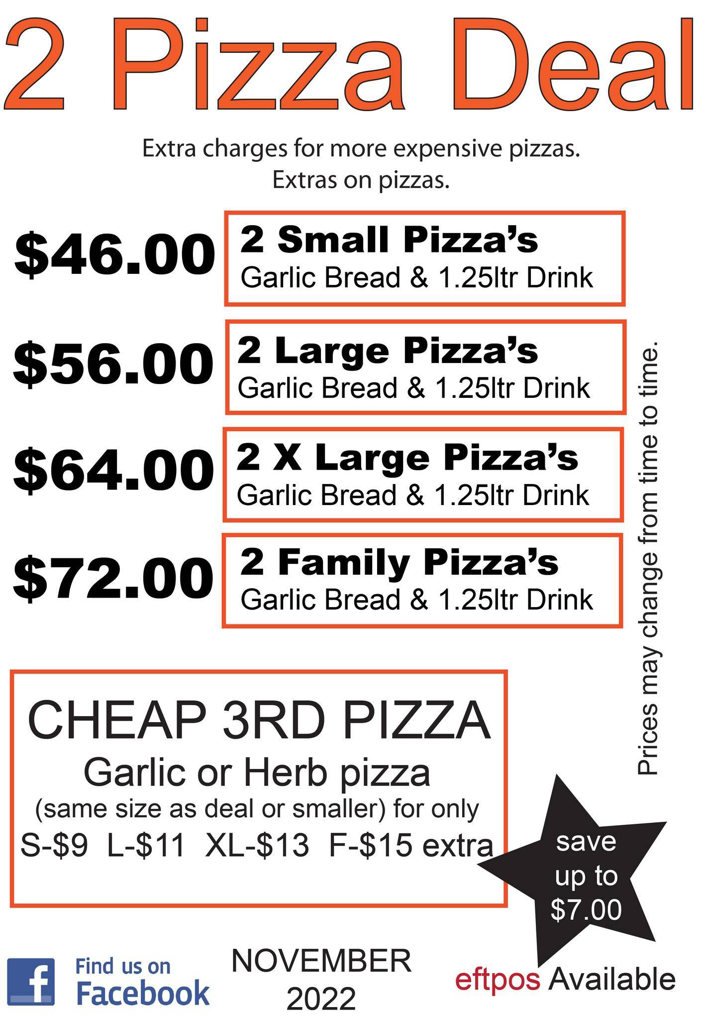 Menu at Doin' Pizza pizzeria, Horsham