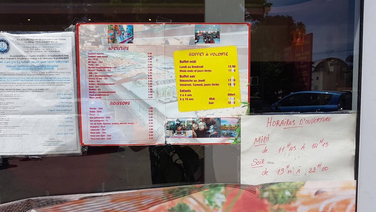 Menu au Saïgon 2 restaurant, Draguignan