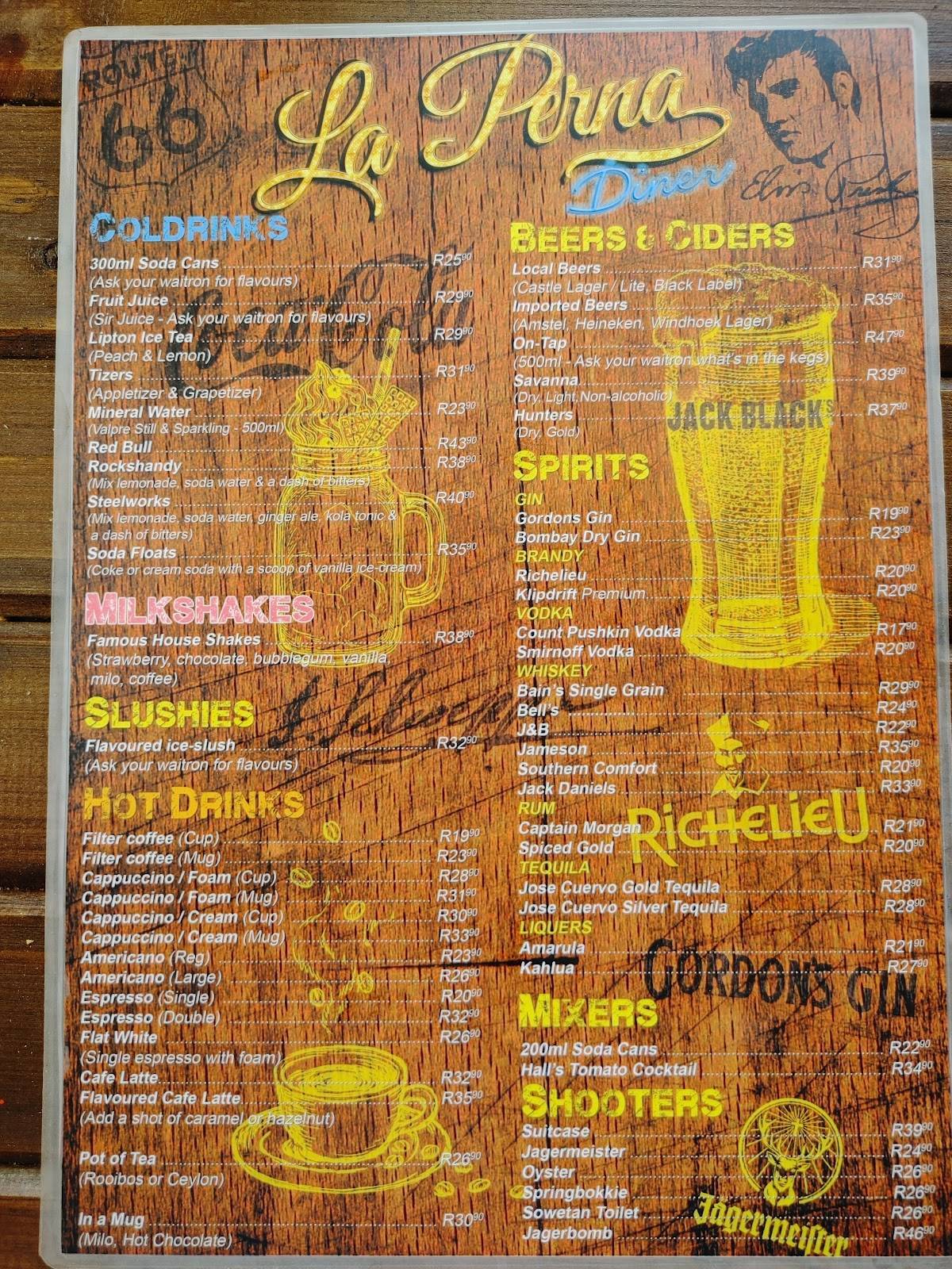 Menu at La Perna Diner restaurant, Pretoria