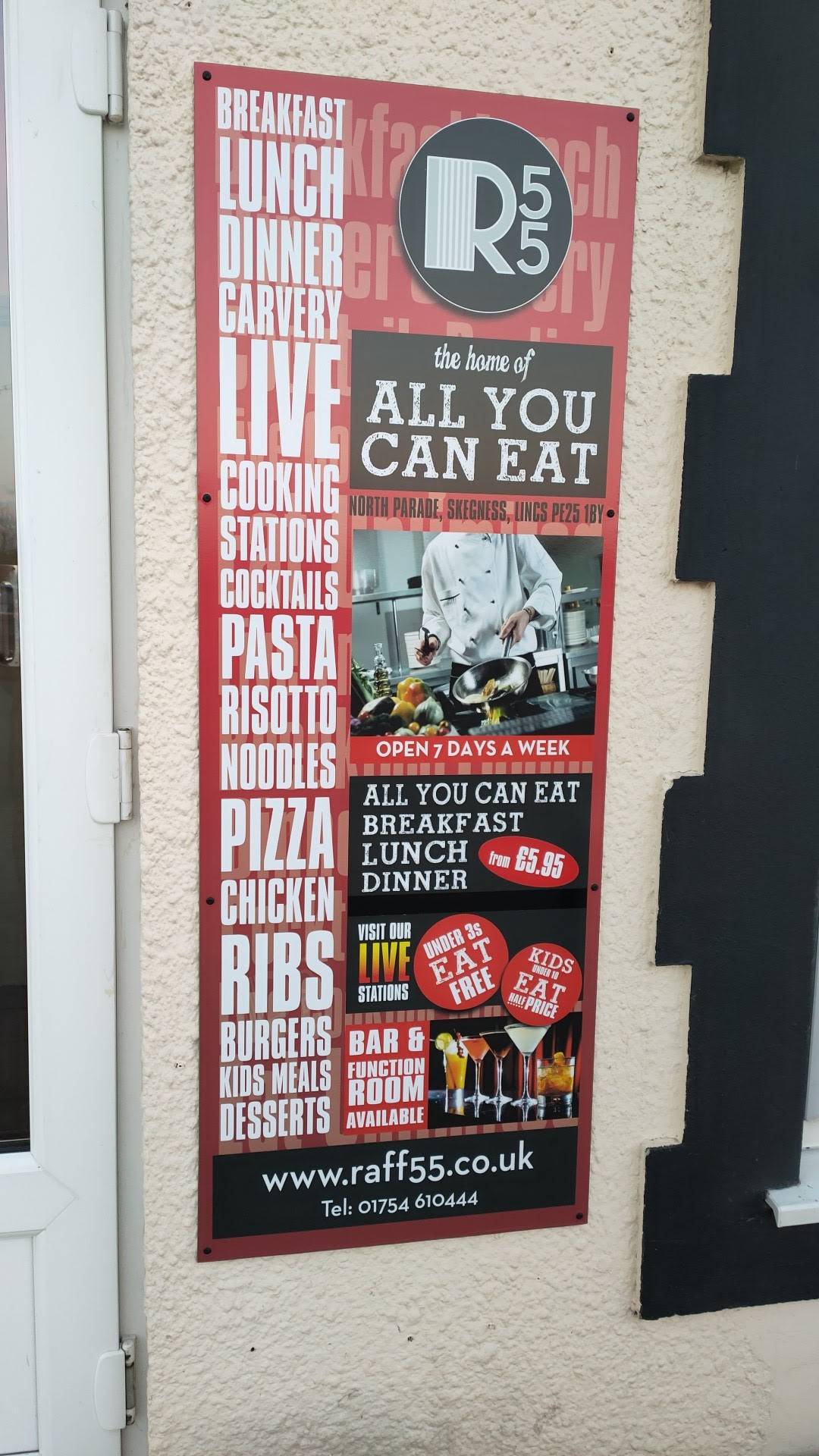 Menu at Raff55 restaurant, Skegness