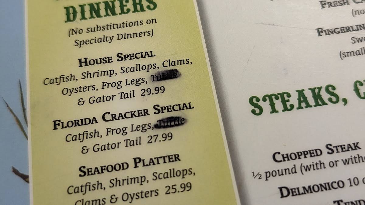 Menu at The Catfish Place restaurant, Saint Cloud