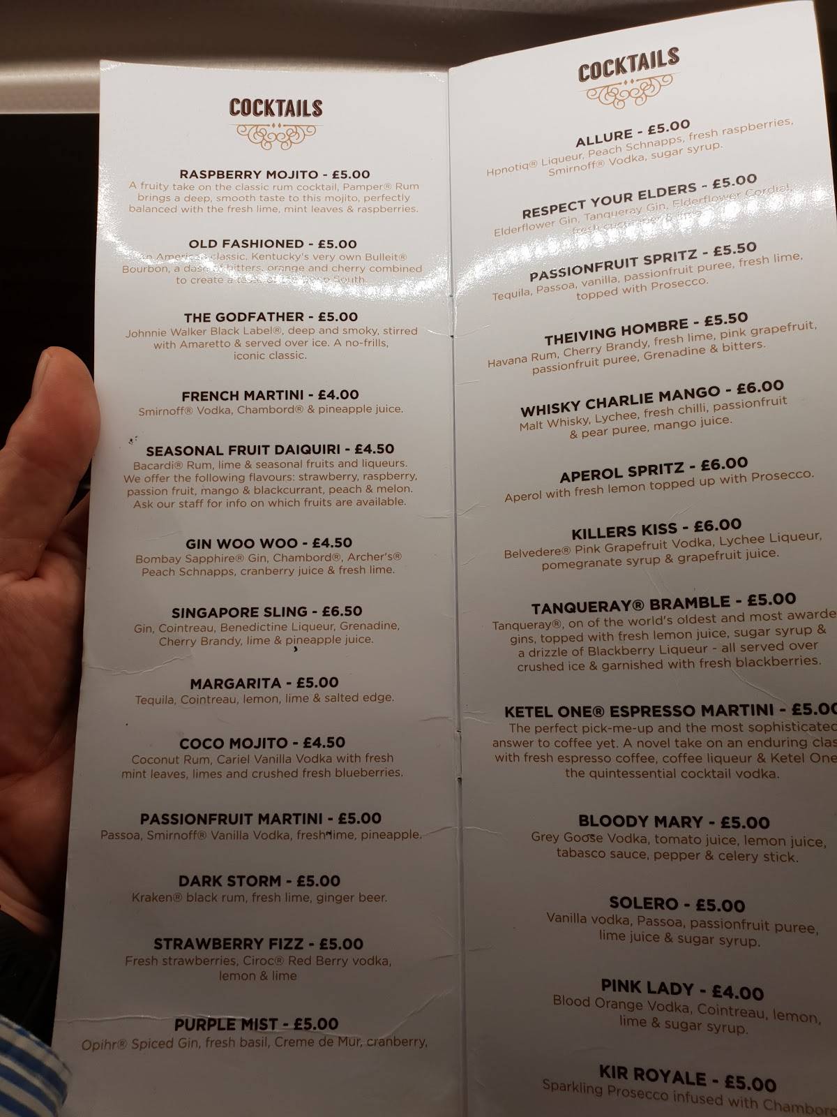 Menu at The Exchange pub & bar, Greenock