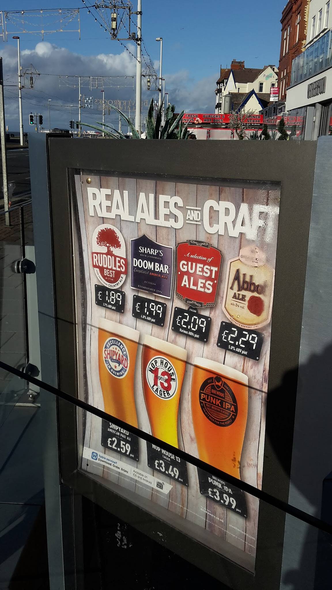 Menu at The Velvet Coaster - JD Wetherspoon pub & bar, Blackpool