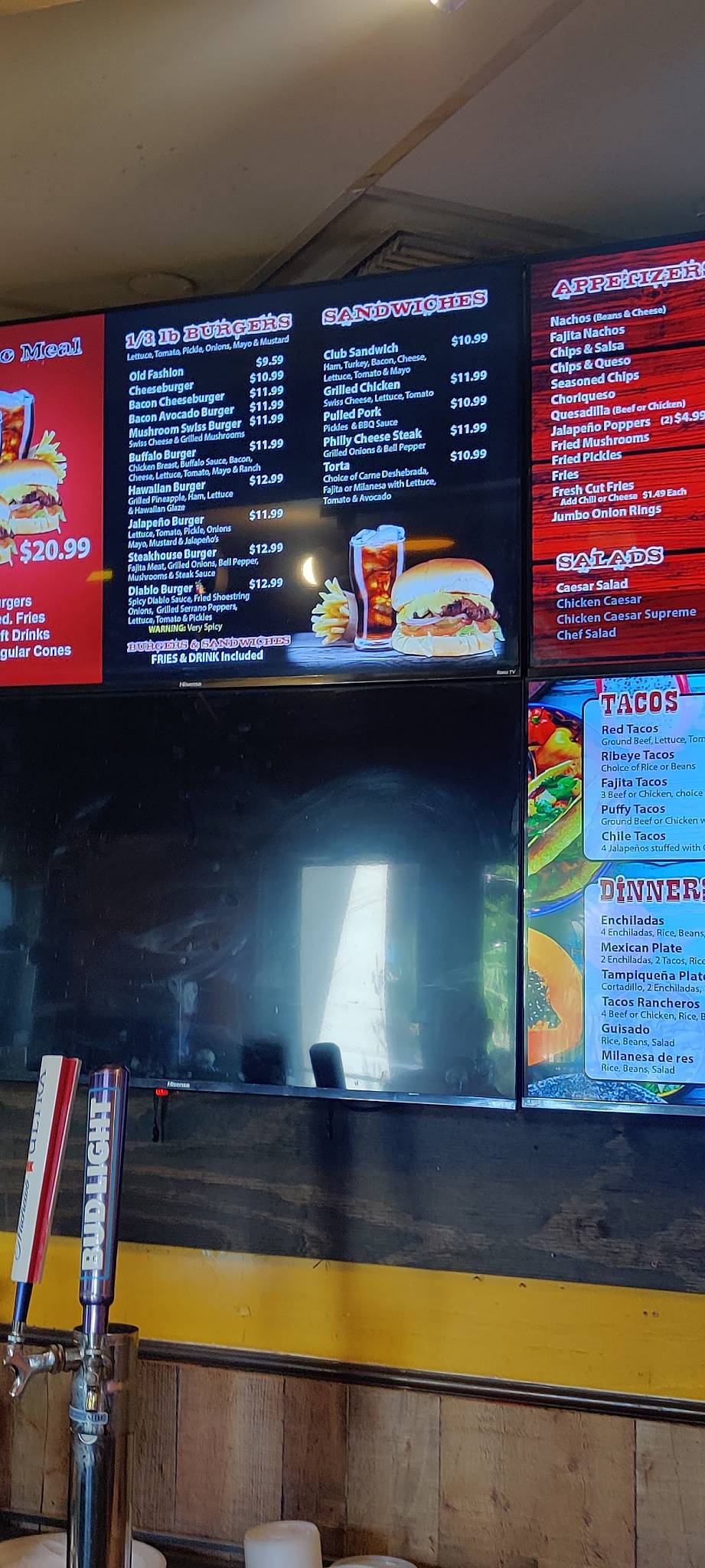 Menu at Yopo's restaurant, Eagle Pass, E Main St