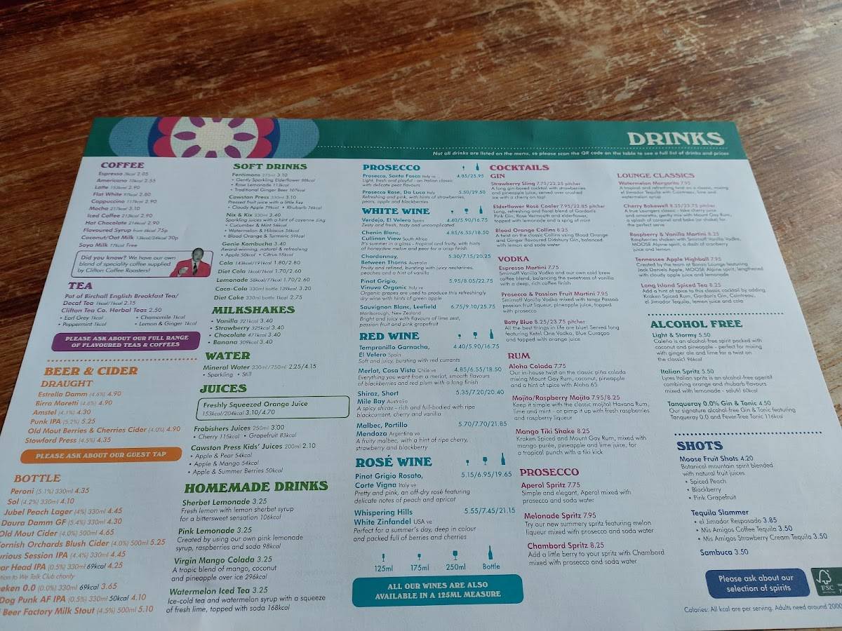 Menu at Falco Lounge restaurant, Barnsley