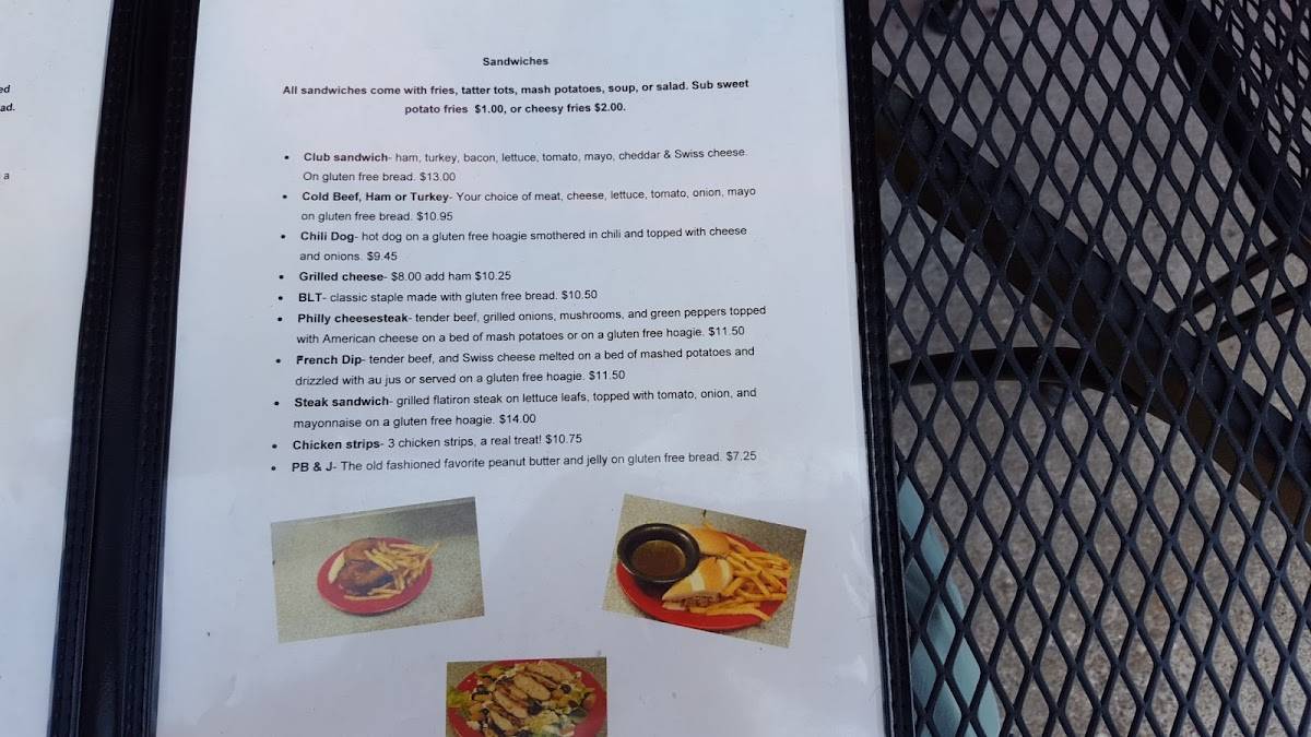 Menu at Betty's Diner cafe, Polson