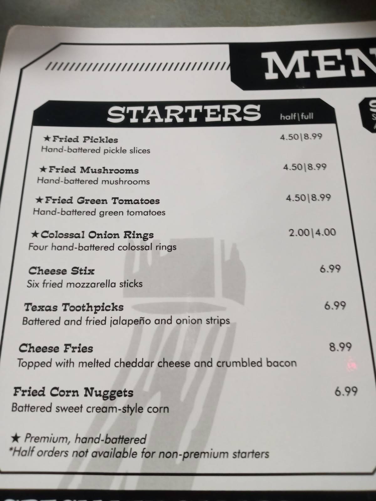 Menu at Ranch Hand Cafe, Cleveland, TX-321