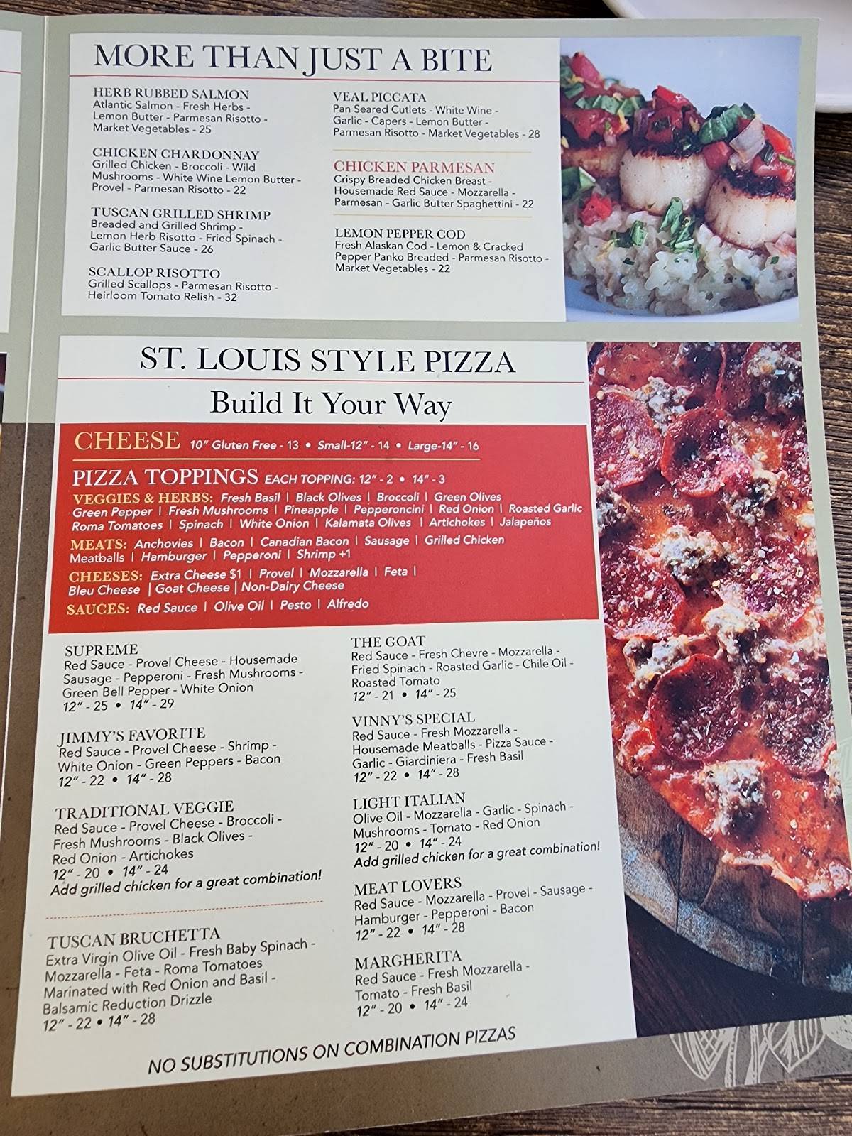 Menu at Farotto's pizzeria, Rock Hill