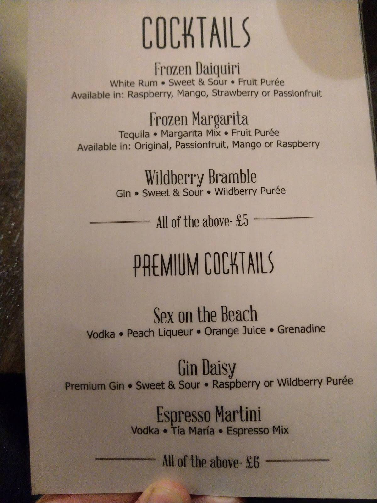 Menu at Harry’s Bar & Kitchen, Banbridge