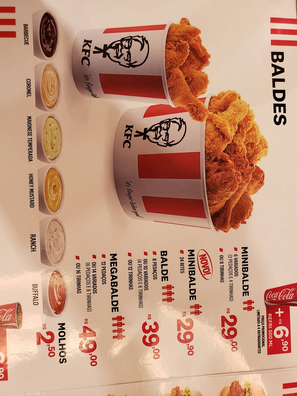 Menu em KFC restaurante, Brasília, 714