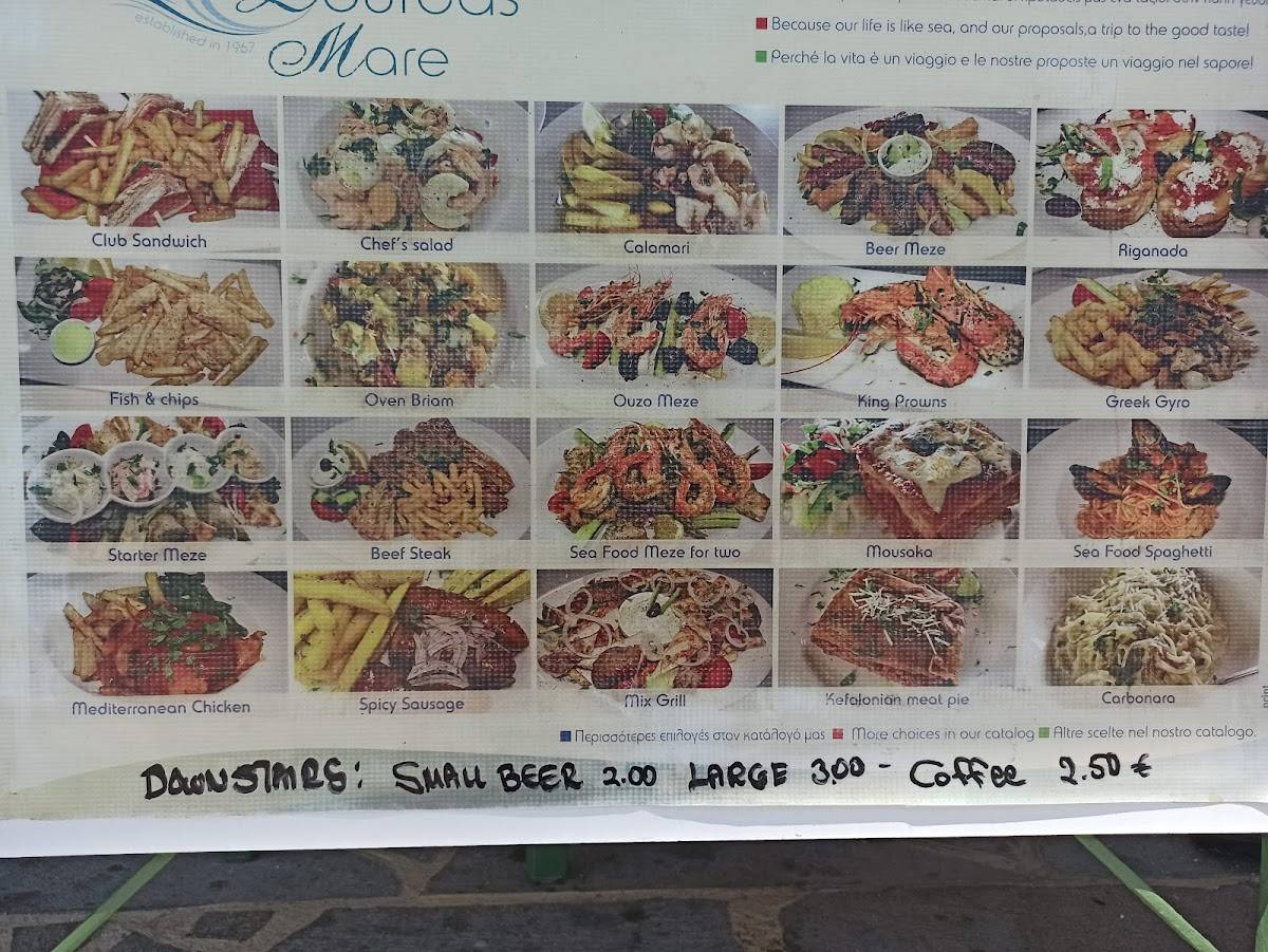 Menu at Lourdas Mare, Lourdata