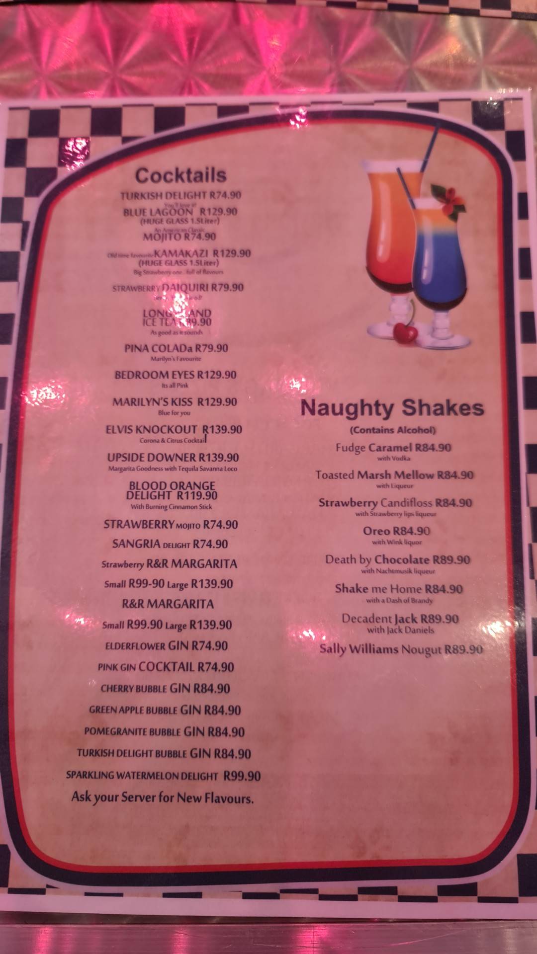 Menu at Mustang Sally's Pub & Diner, Pretoria, Pretorius St