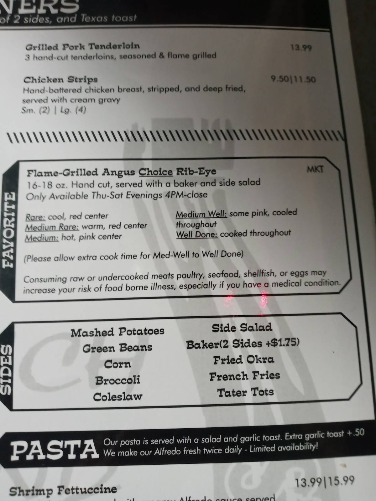 Menu at Ranch Hand Cafe, Cleveland, TX-321
